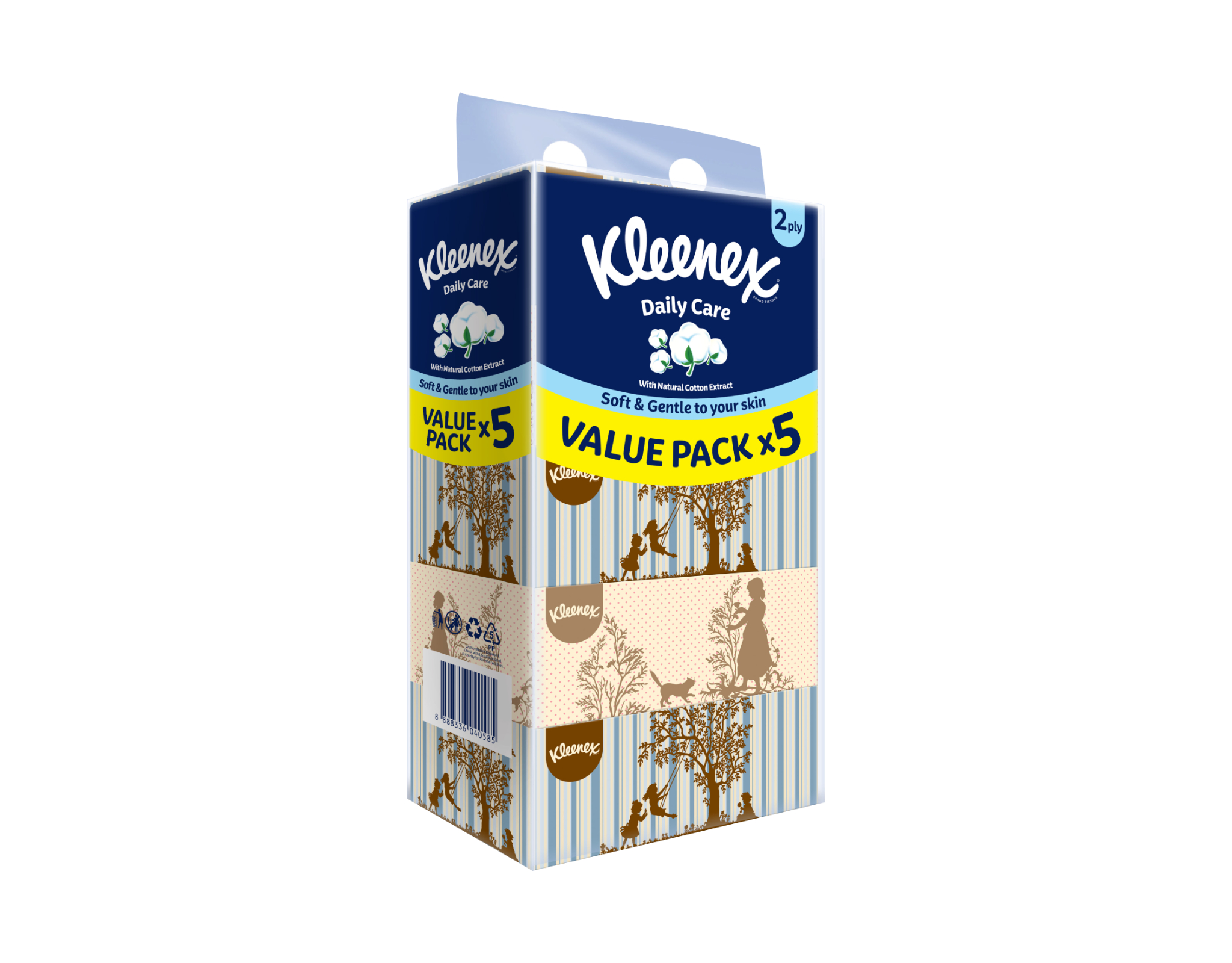 Kleenex Facial Tissue Vintage 5x120 pcs - Soft & Gentle