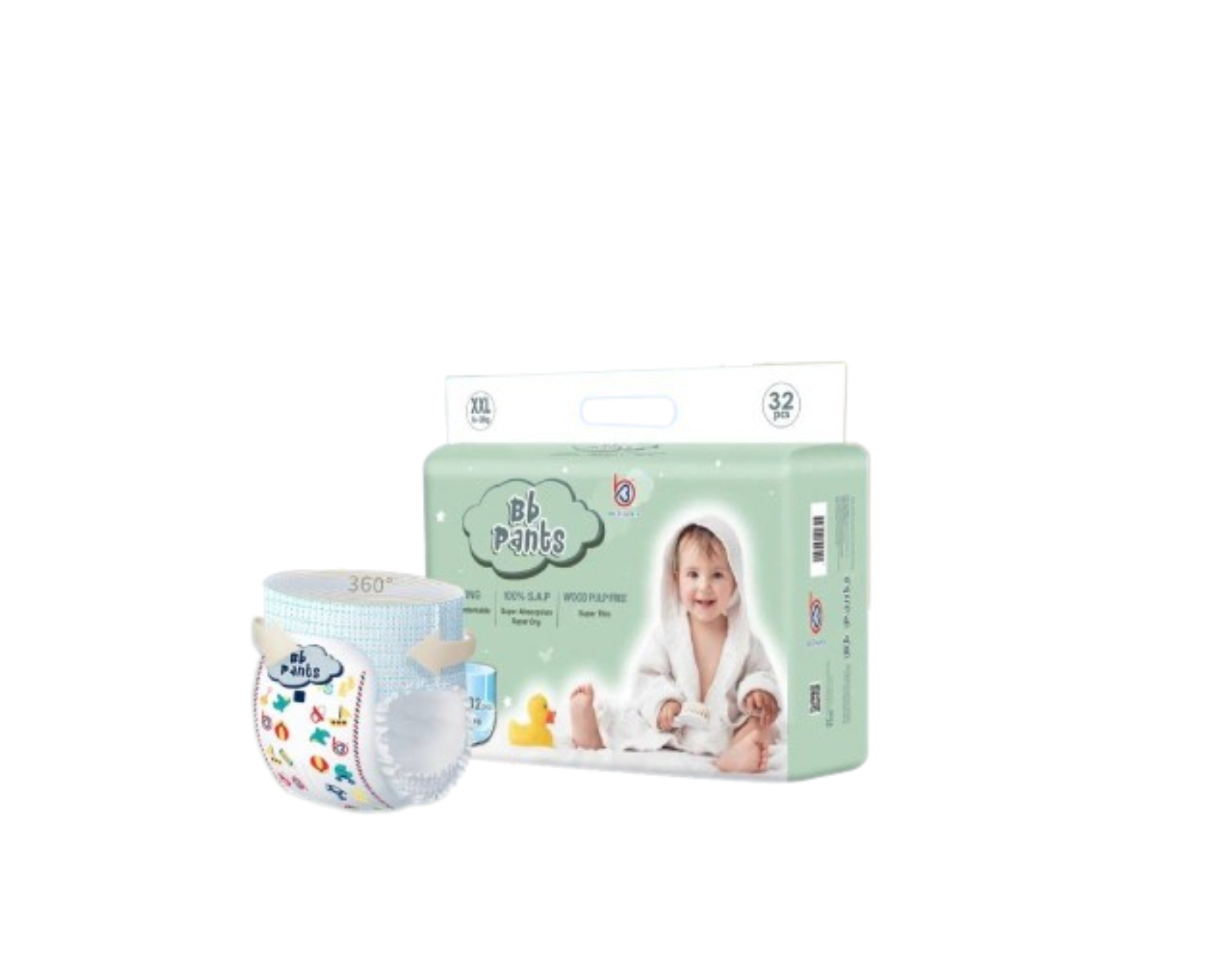Bb Diapers Bb Pants XXL32, 32 Pcs - Super Absorbing
