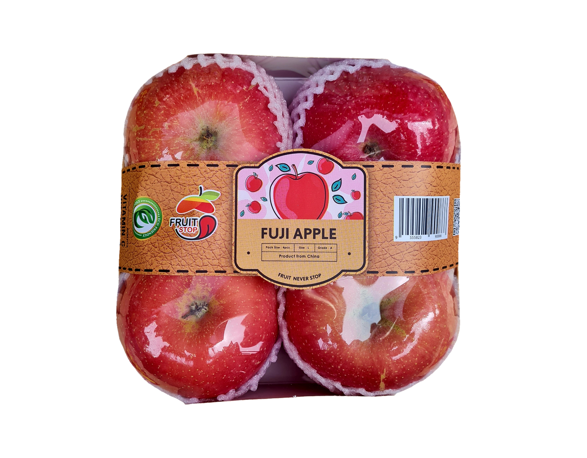 Fruitstop China Fuji Apple, Pack of 4 - Sweet & Crisp