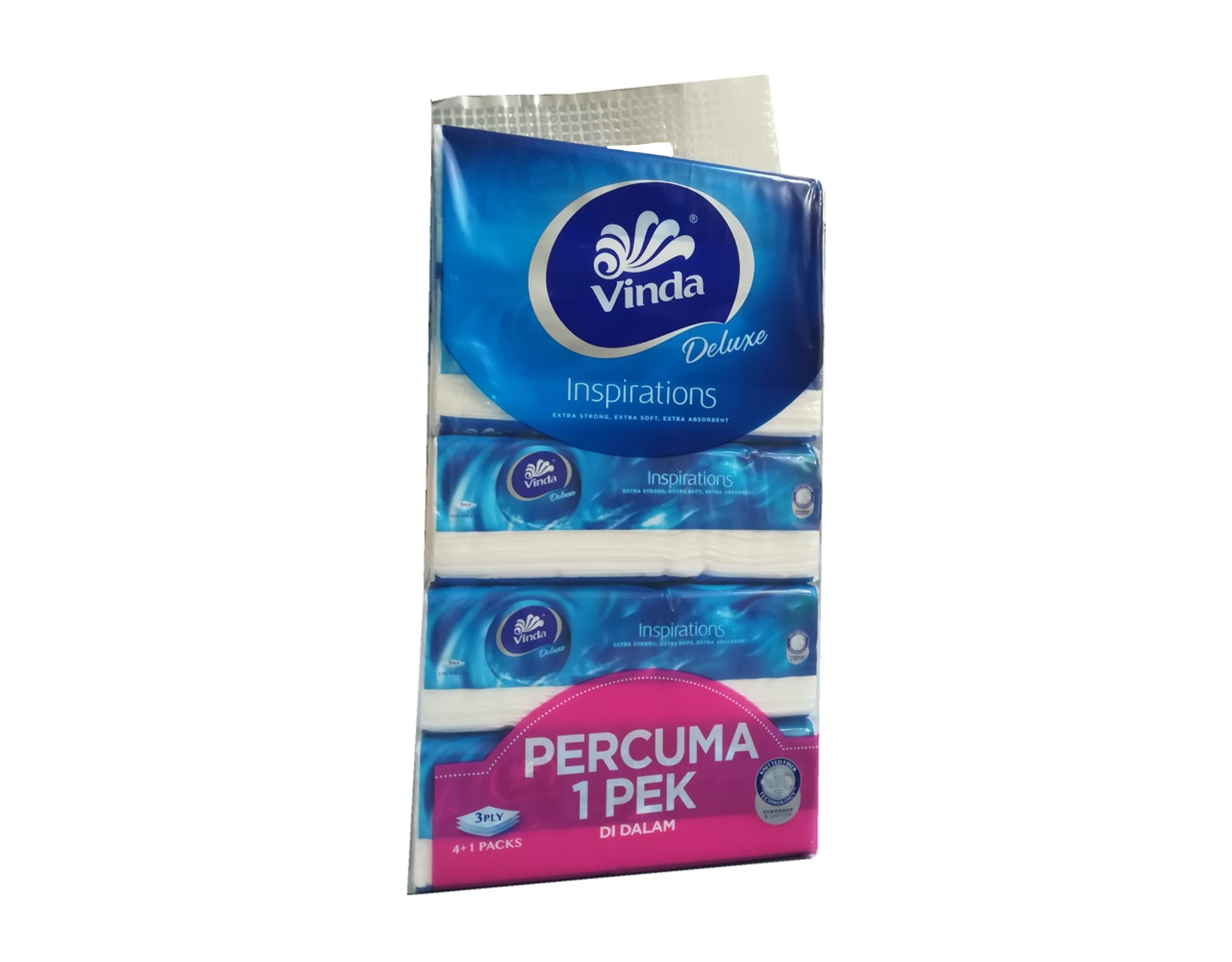 Vinda Deluxe Soft Pack 3 Ply, 5 x 100's - Extra Strong