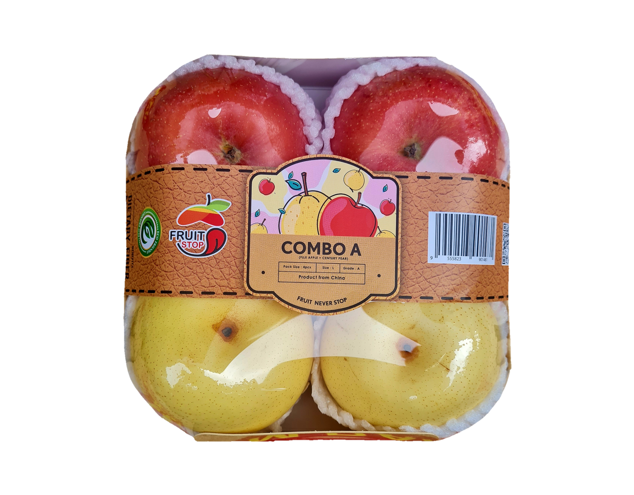 Fruitstop China Combo (apple, pear), 4 pcs - Fresh & Juicy