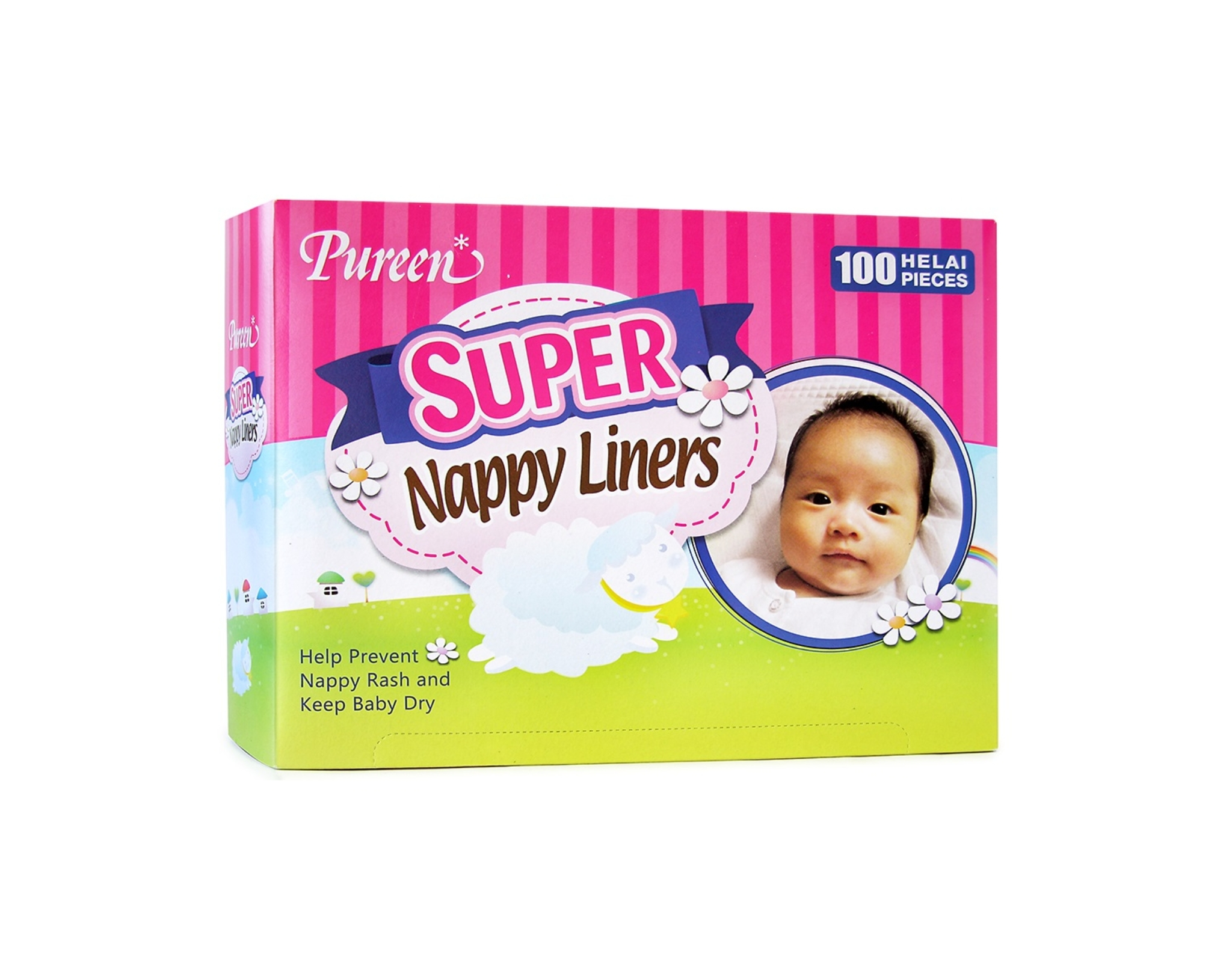Pureen Super Nappy Liners, 100pcs - Prevents Nappy Rash