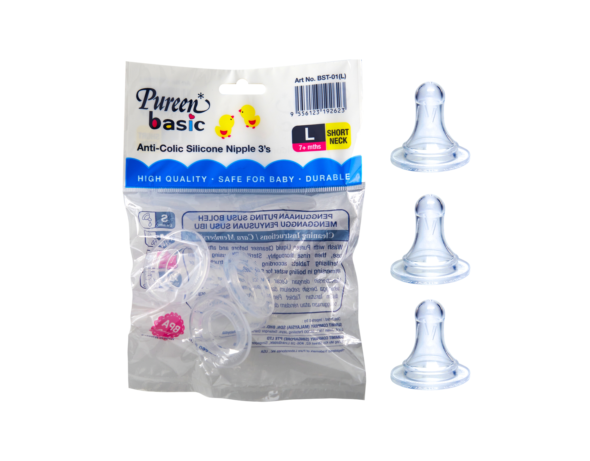 Pureen Basic Anti-Colic Nipple's Large BST01(L) | myaeon2go
