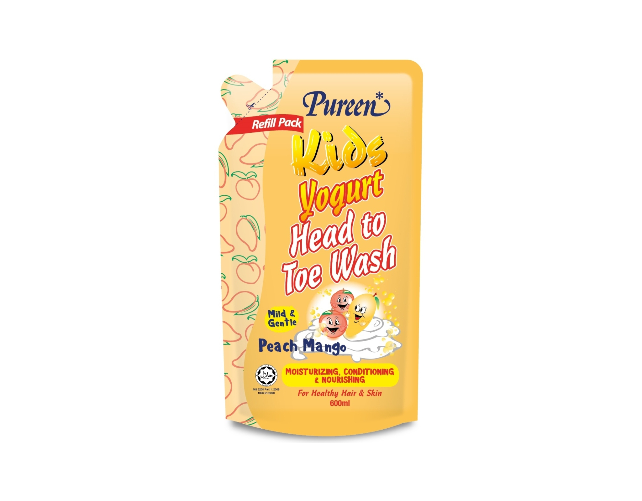 Pureen Kids Yoqurt Head To Toe Wash Refill Pack(Peach Mango) | myaeon2go