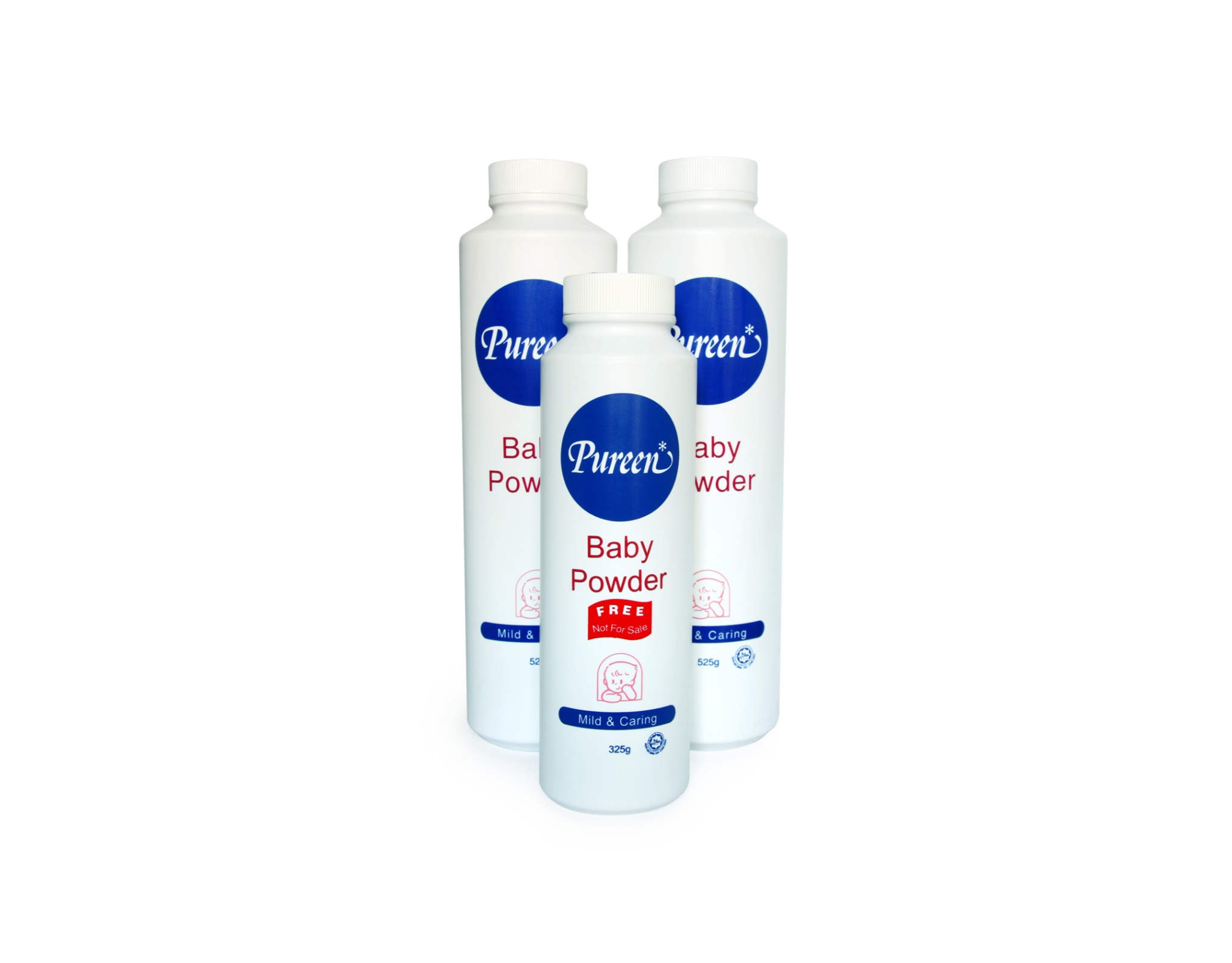 Pureen Baby Powder Twin Pack, 2x525g + Free 325g - Moisture Absorption