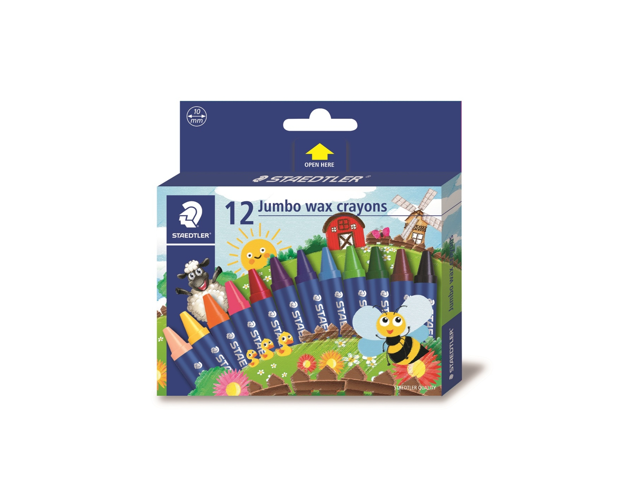 Staedtler Jumbo Wax Crayon 12 Colours (2290 NC12 02) | myaeon2go