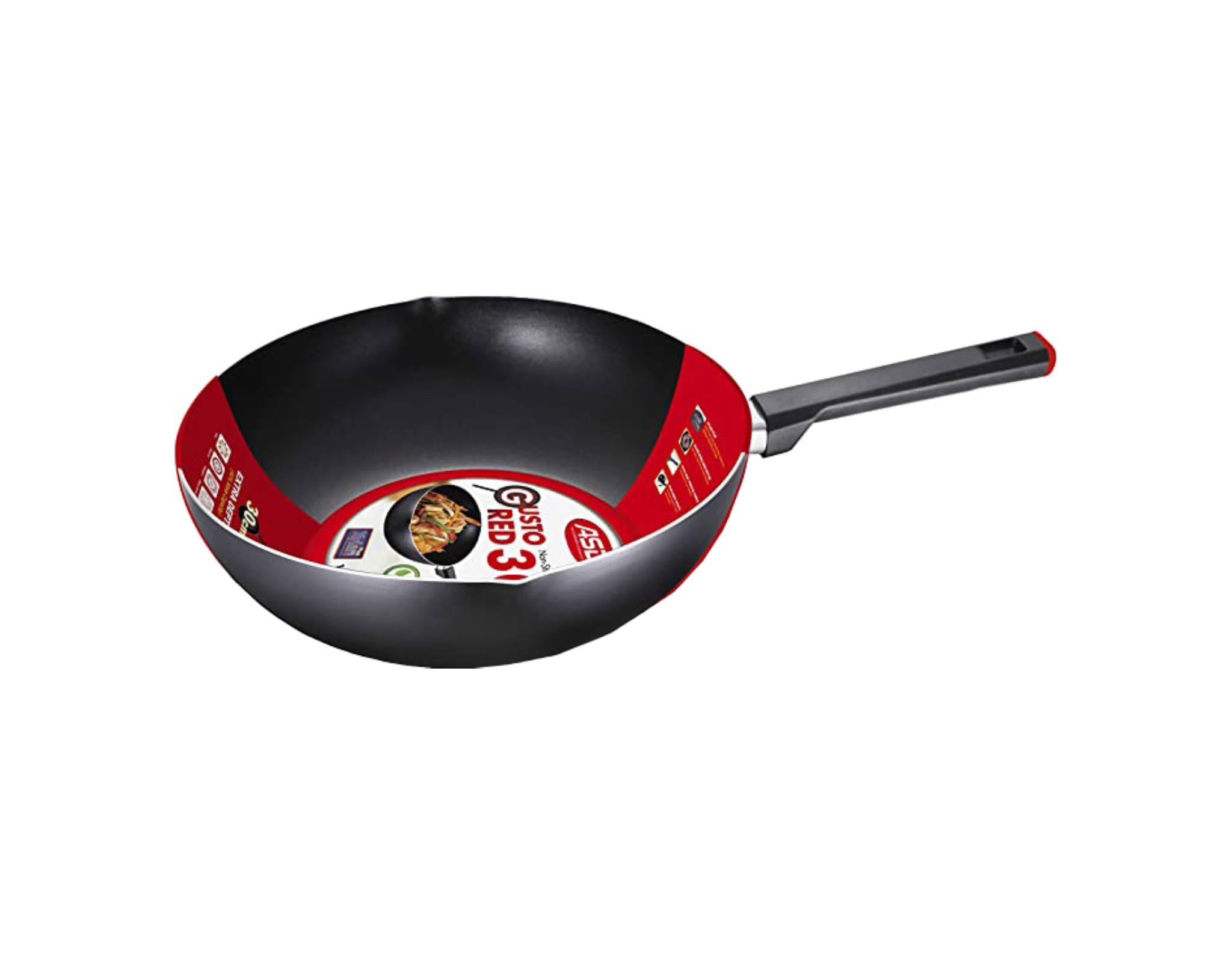 ASD Gusto Red Deep Wok Pan (HP8230D-RD) | myaeon2go