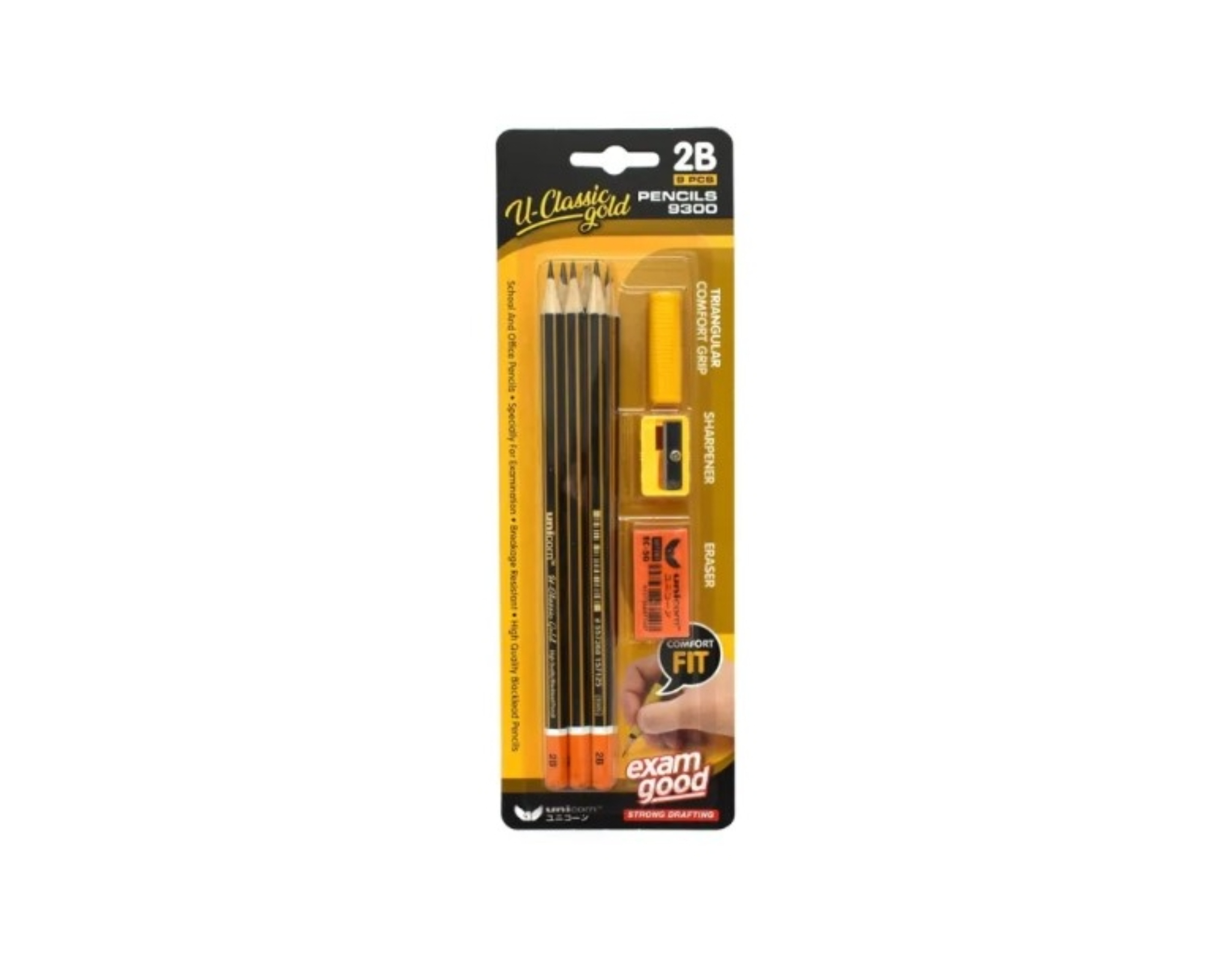 Unicorn U-Classic Gold 2B Pencil Set | myaeon2go