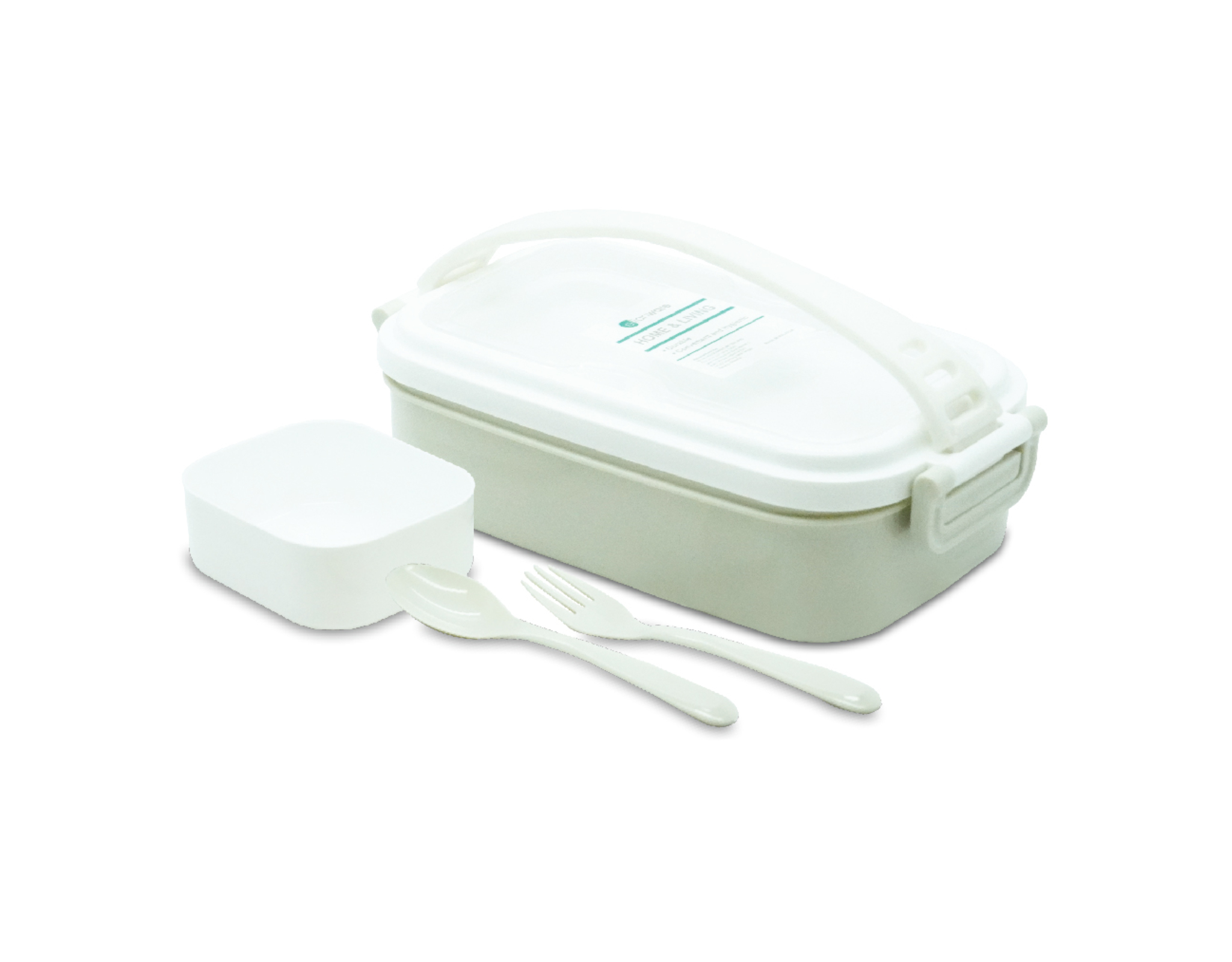 Elianware Handle Lunch Box With Compartment Beige (E-1236) | myaeon2go