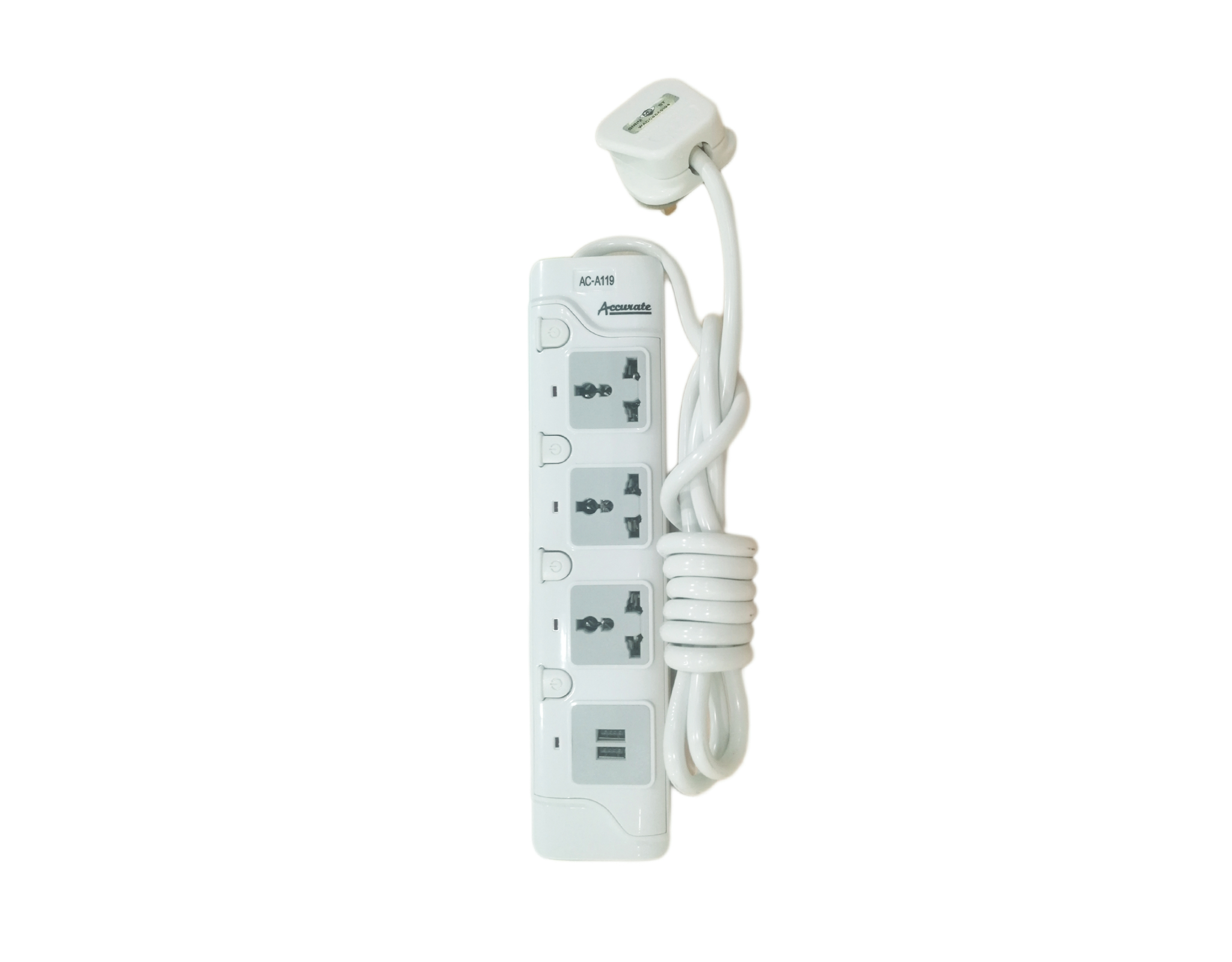 Accurate Universal Multi Extension Trailing Socket With 2 USB Port 2m ...
