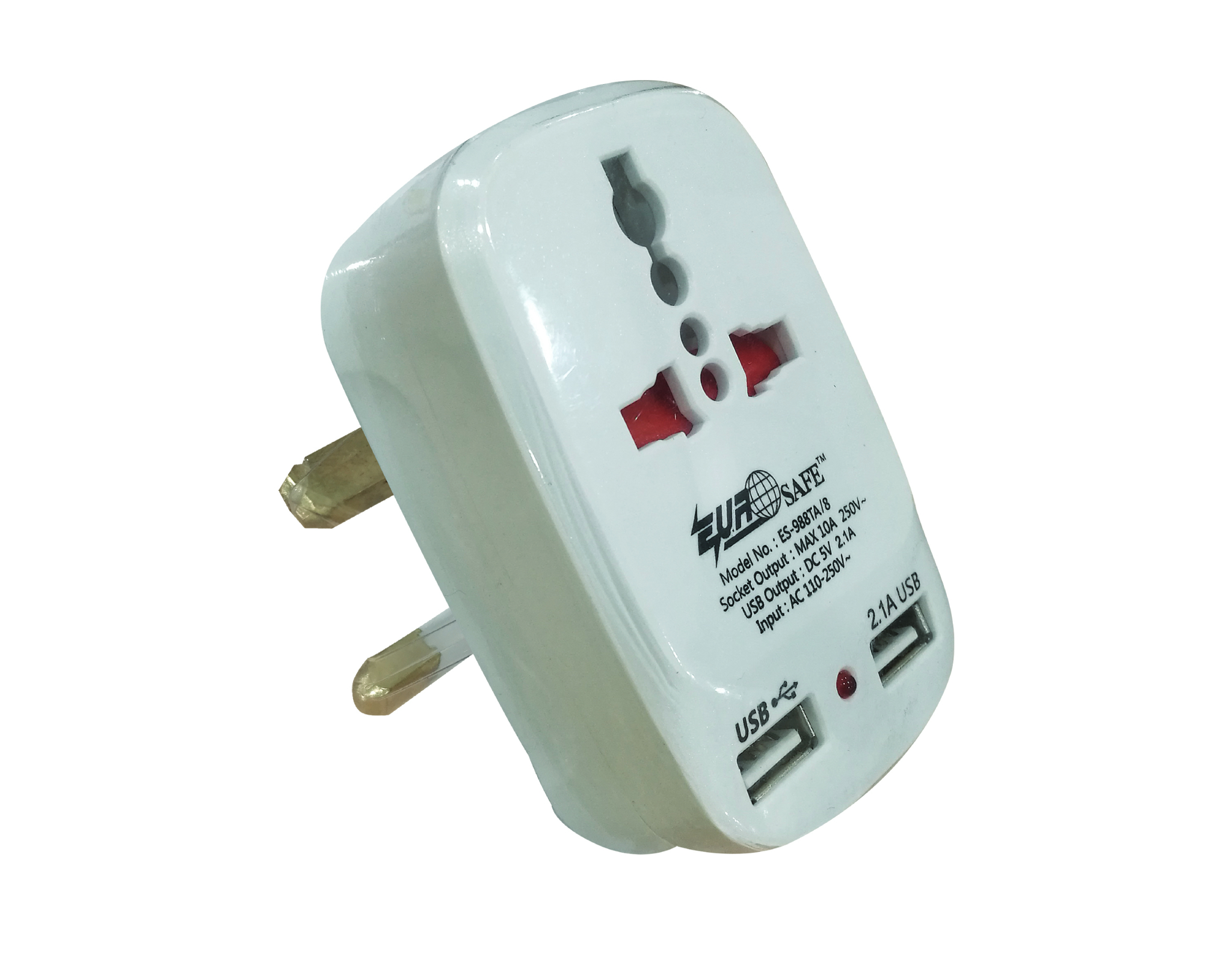 Eurosafe Multi Adaptor With 2 USB (ES-988TA/8) | myaeon2go
