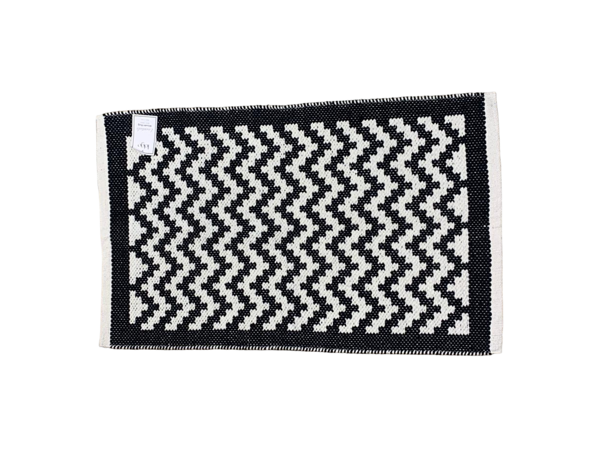 Letgo Essential Woven Rugs Zig Zag Black & White | myaeon2go