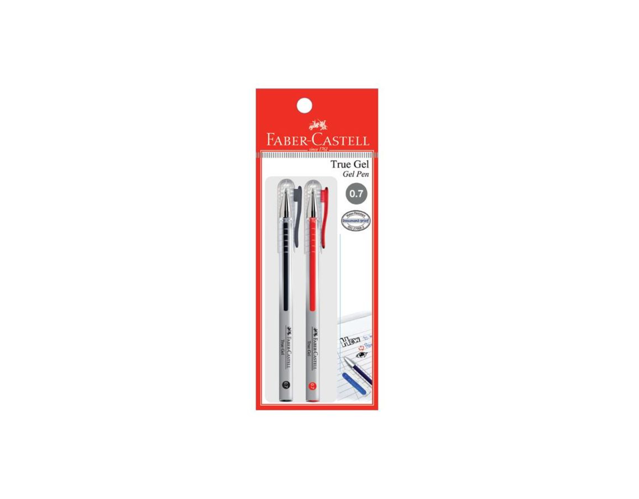 Faber-Castell True Gel Pen 0.7mm (2 Pcs) - Red & Black | myaeon2go