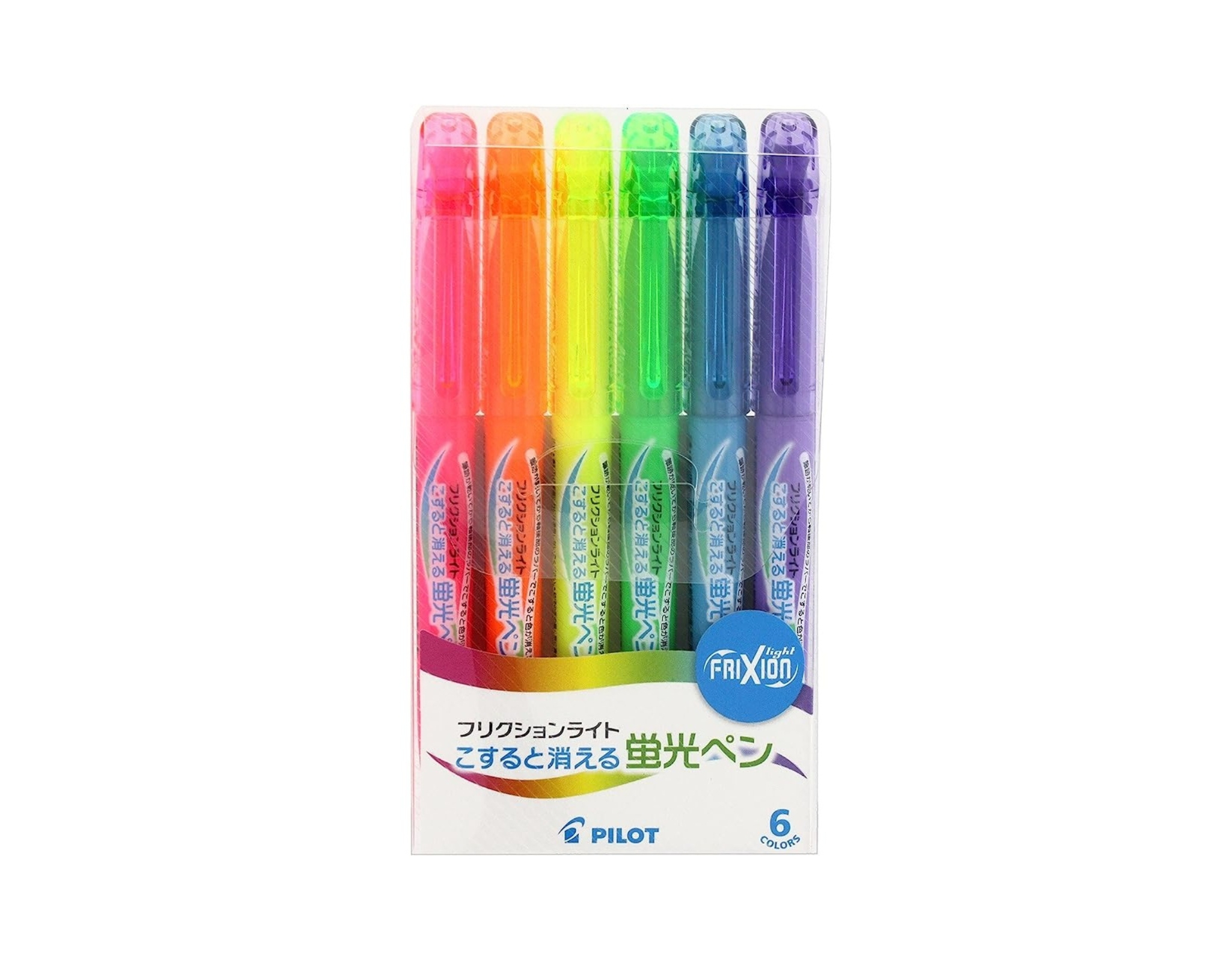 Pilot Frixion Light Spotliter 6 Colour Set (Pink, Orange, Yellow, Green ...