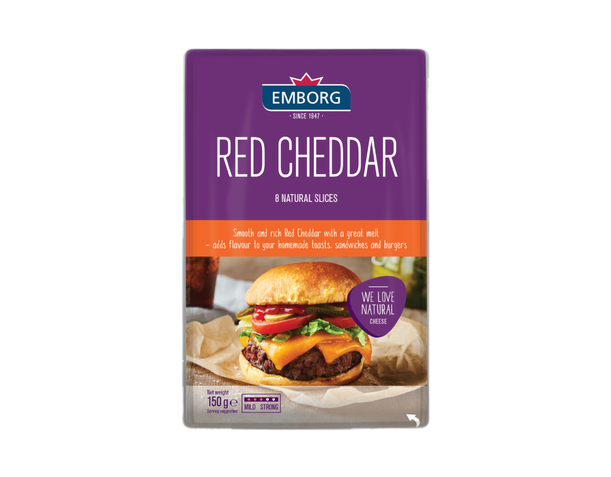 Emborg Red Cheddar Natural Slice Cheese | myaeon2go