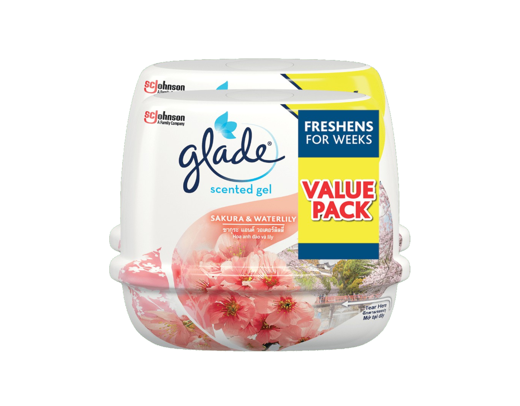 Glade Gel Sakura Twin Pack, 2x180g – Continuous Freshness