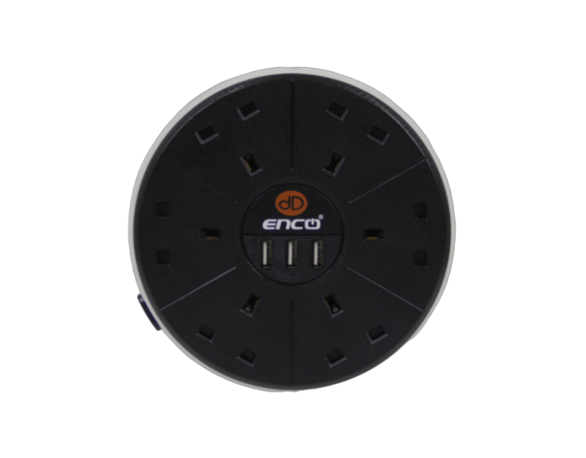 Enco Round 3 USB 6 Outlets Classic Black | myaeon2go