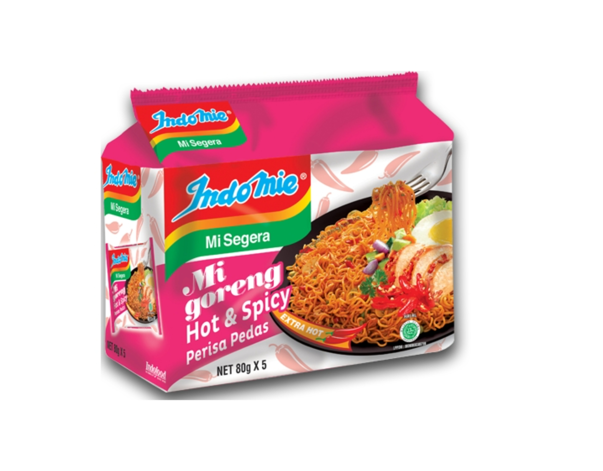 Indomie Mi Goreng Pedas, 5x80g - Spicy Stir Fry Noodles