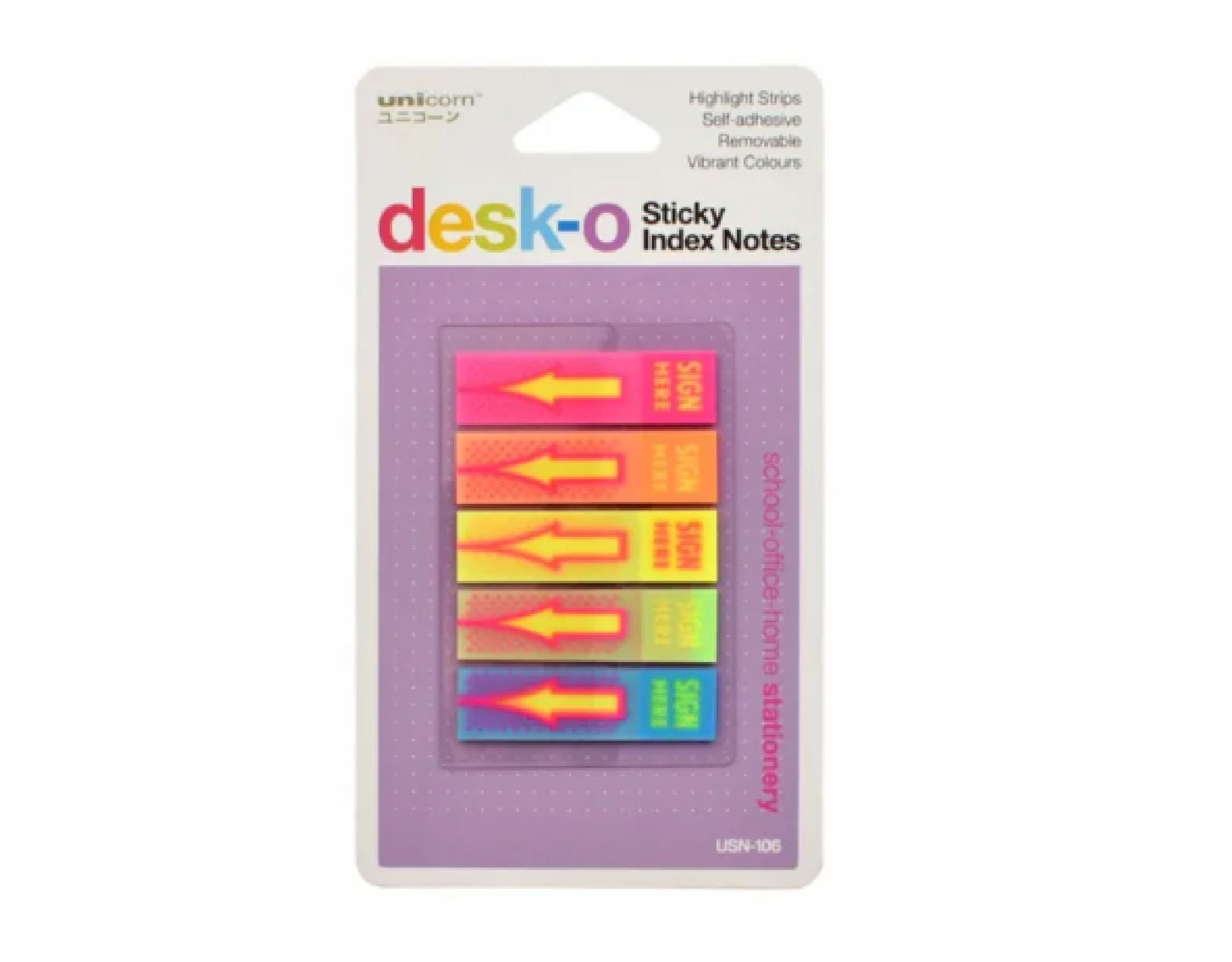 Unicorn Desk-O "Sign Here" Sticky Index Notes USN-106 | myaeon2go