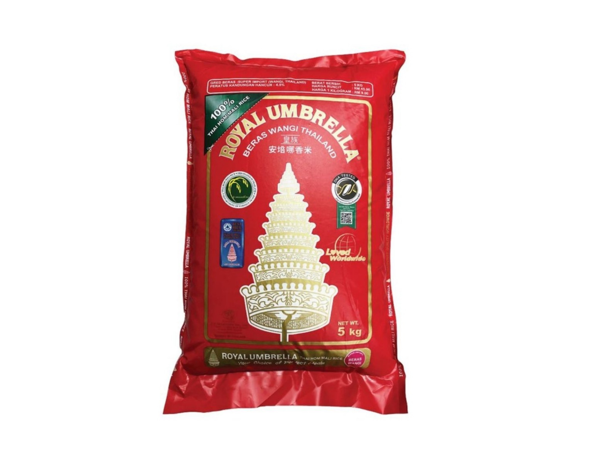 Royal Umbrella Thai Fragrant Rice, 5kg - Loved Worldwide