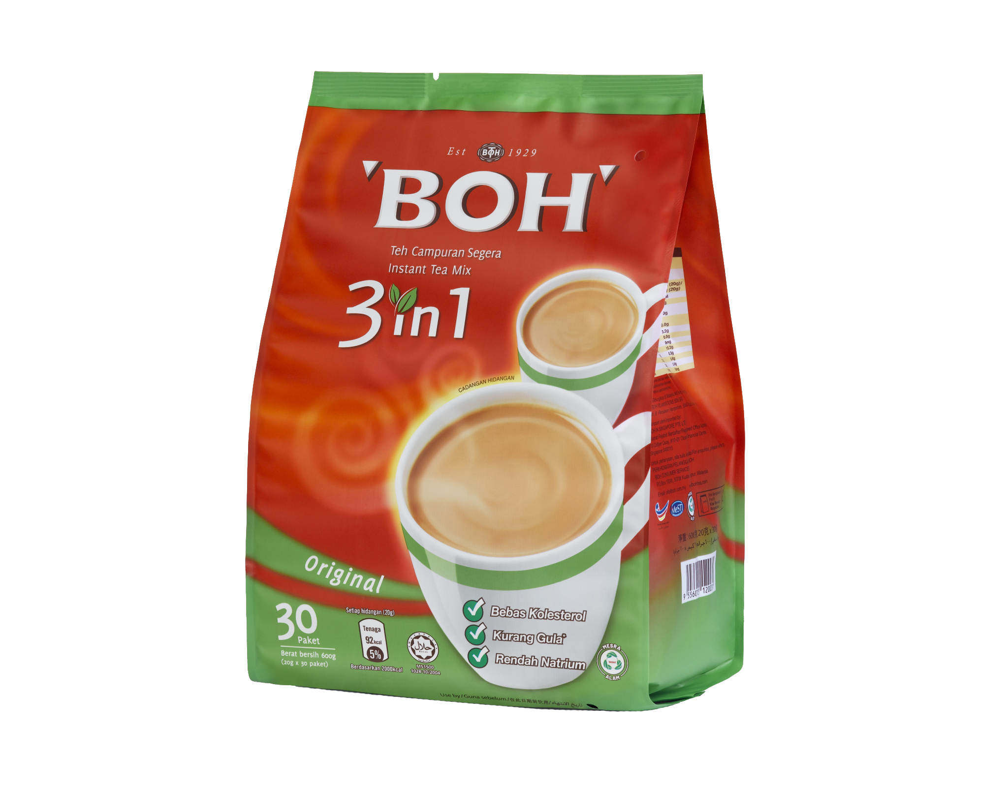 Boh 3 In 1 Instant Tea Mix, 600 g - Original Flavor