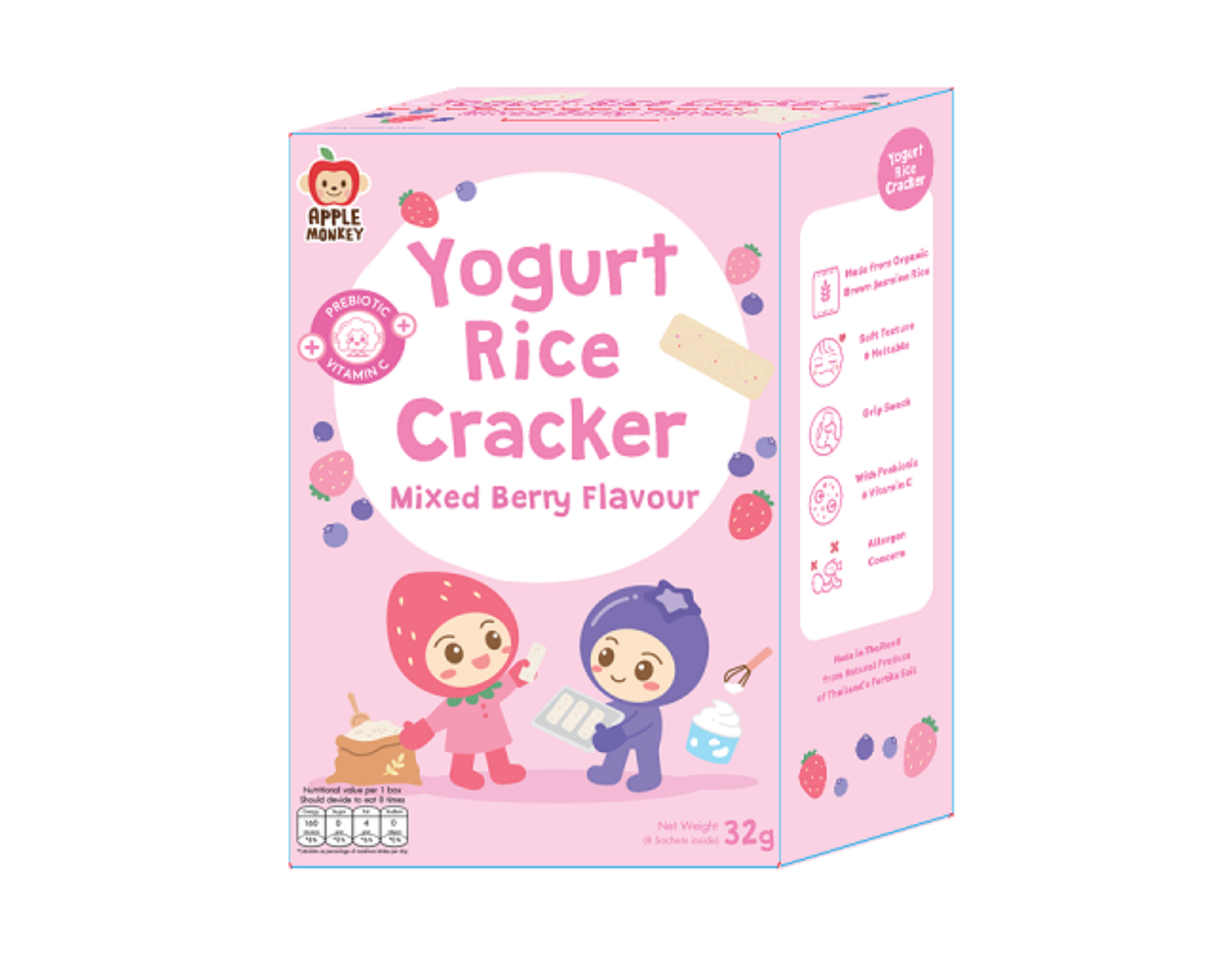 Apple Monkey Yogurt Rice Cracker Mixed Berry | myaeon2go