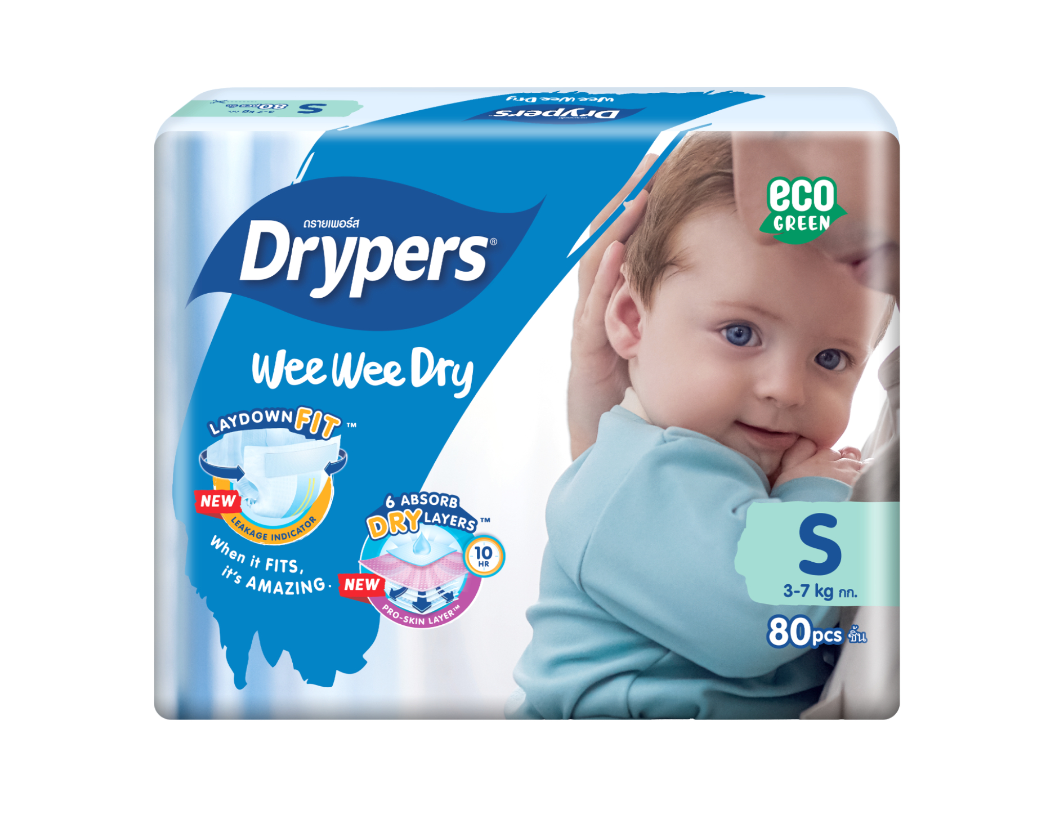 Drypers Wee Wee Dry Mega Pack S80 - Comfortable Fit