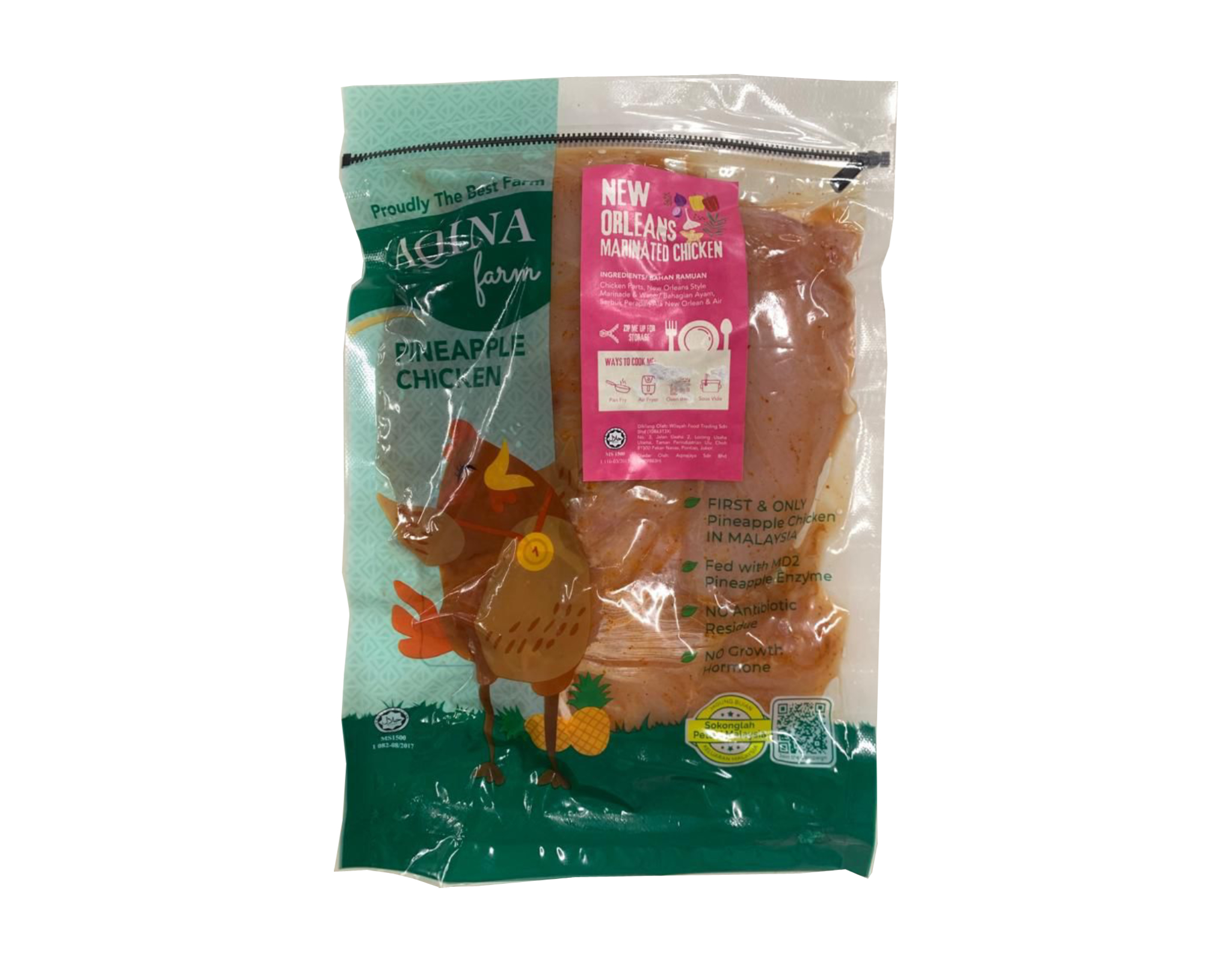 Aqina Marinated Pineapple Chicken Skinless Boneless Breast (New Orleans ...