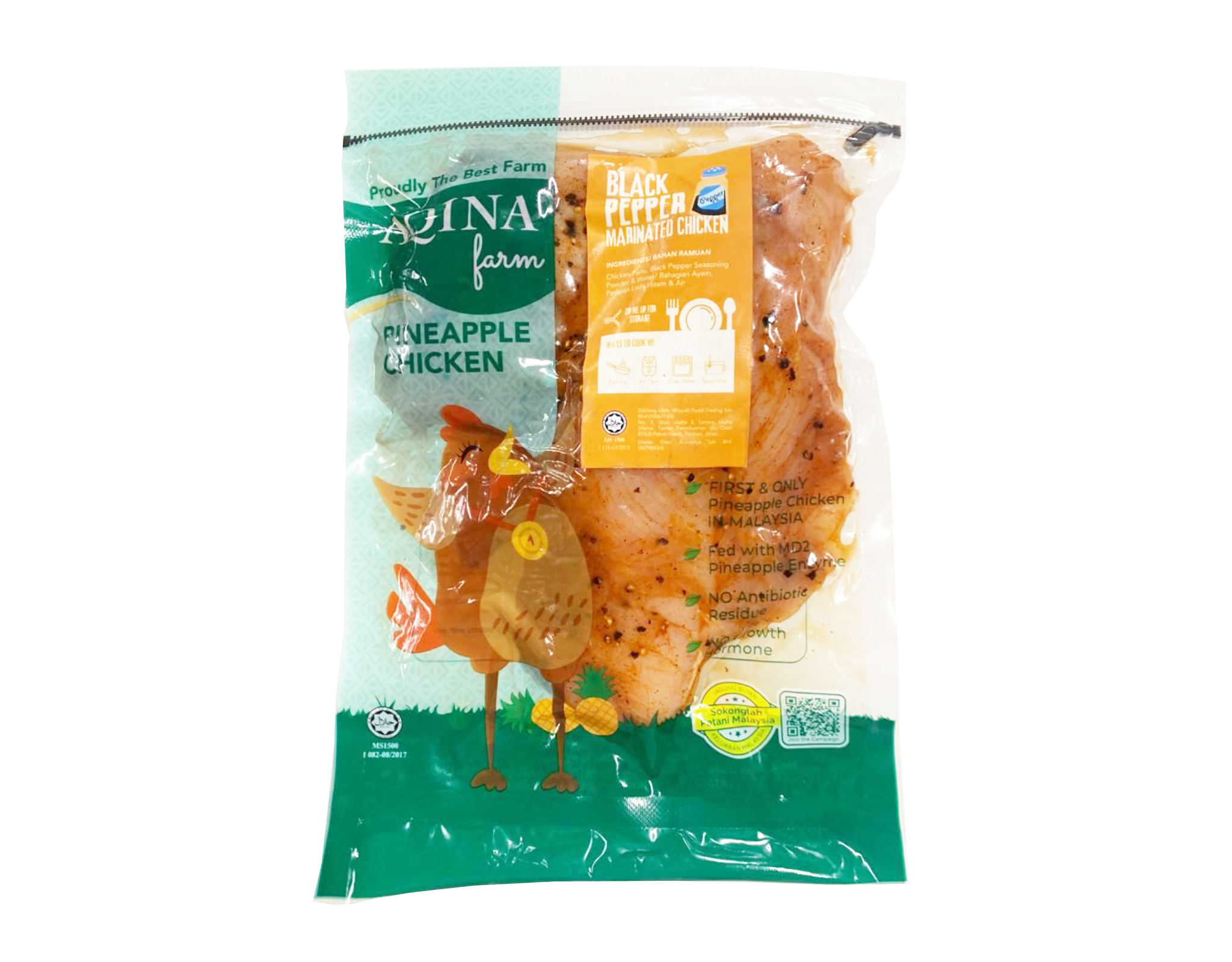 Aqina Marinated Pineapple Chicken Skinless Boneless Breast (Blackpepper ...