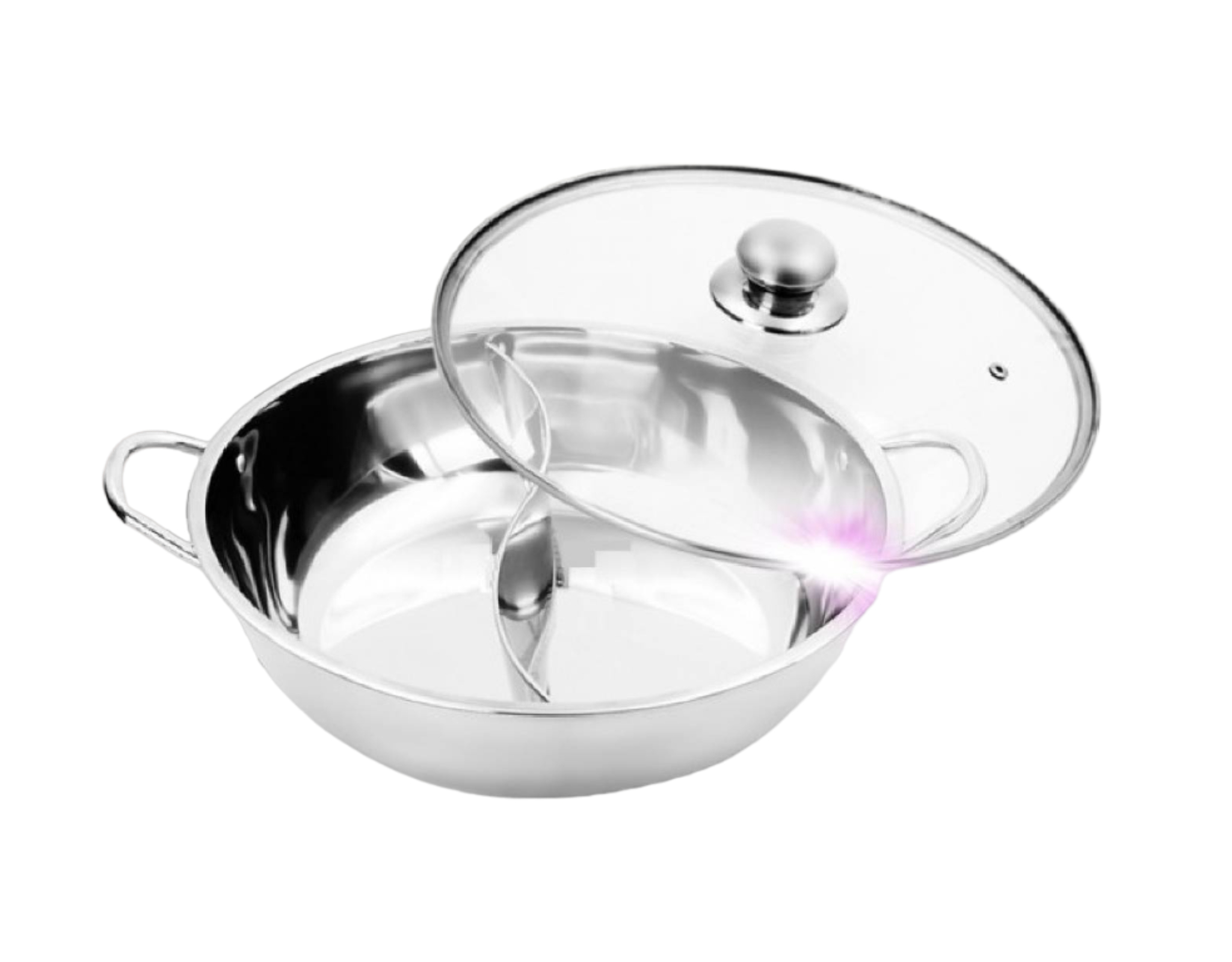 2-In-1 Stainless Steel Steamboat Pot With Glass Lid | myaeon2go
