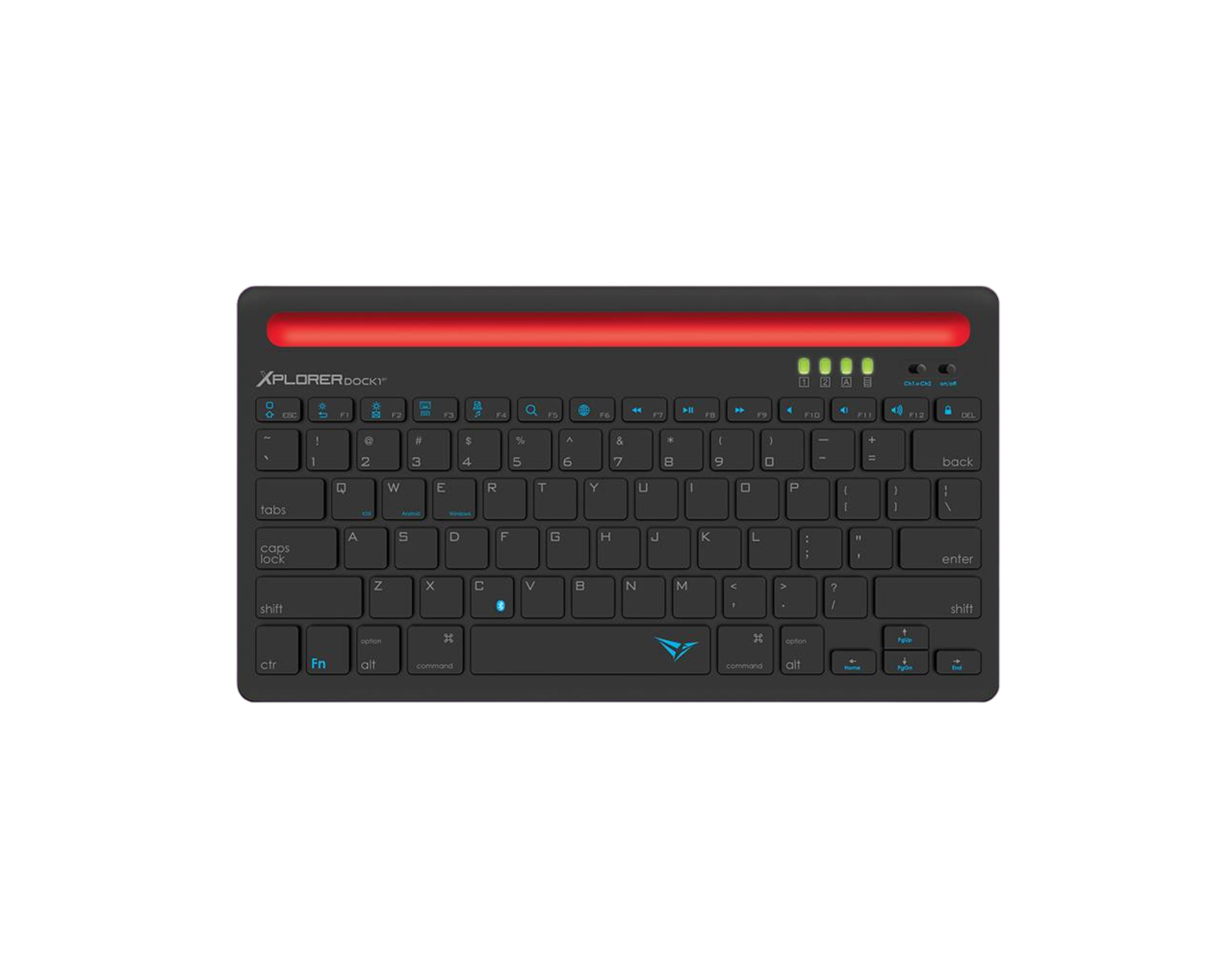 Alcatroz Xplorer Dock 1 Bluetooth Wireless Keyboard Black Red | myaeon2go