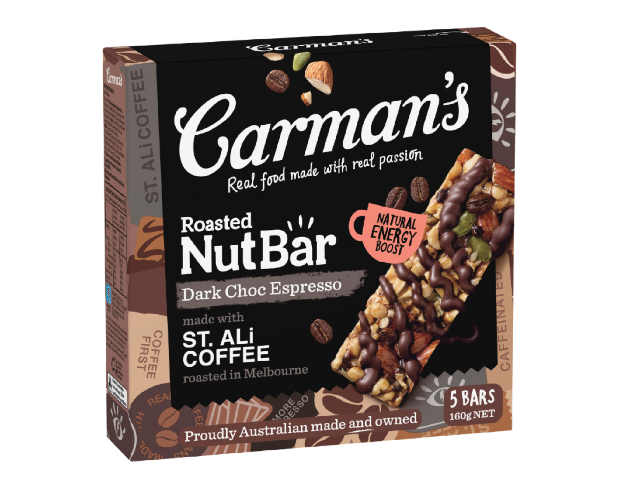 Carman's Dark Chocolate Espresso Roasted Nut Bars | myaeon2go
