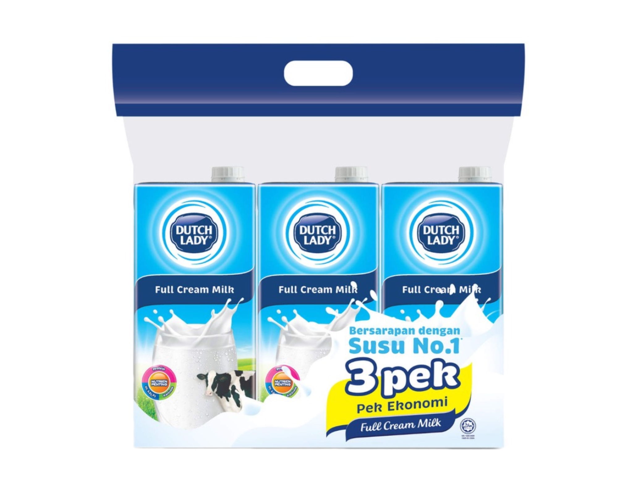 Dutch Lady Full Cream Milk 3x1L – Nutrient Rich Milk