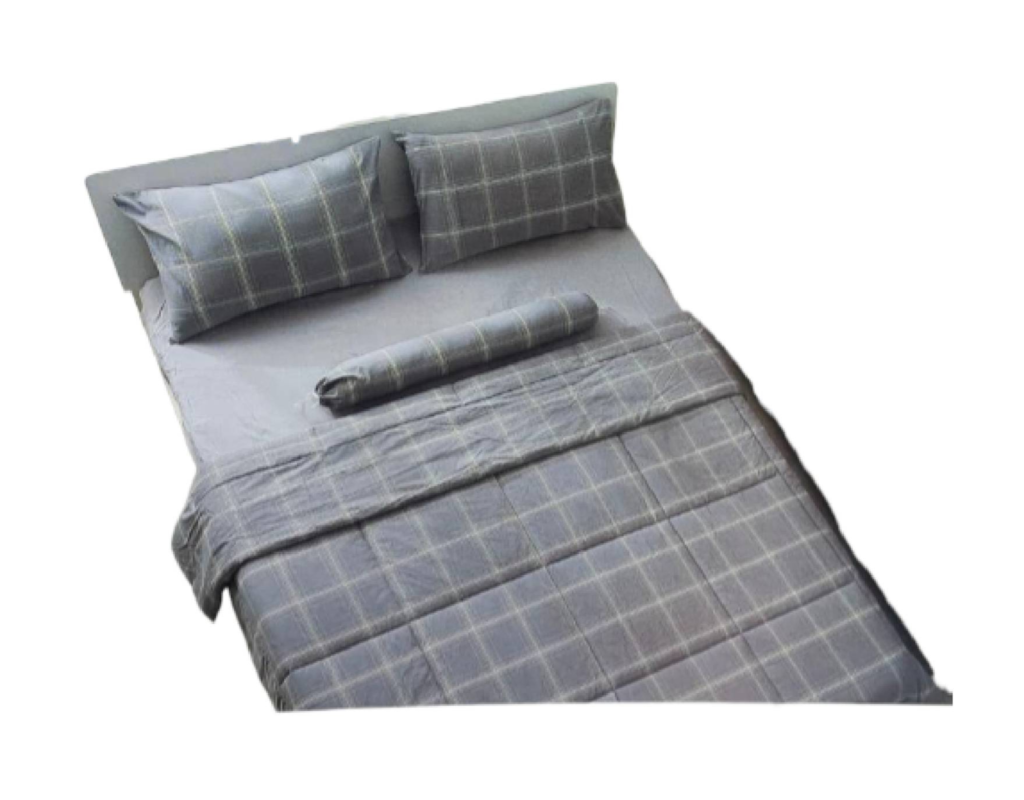 Home Coordy Comforter Set Single Check Pattern Grey | myaeon2go