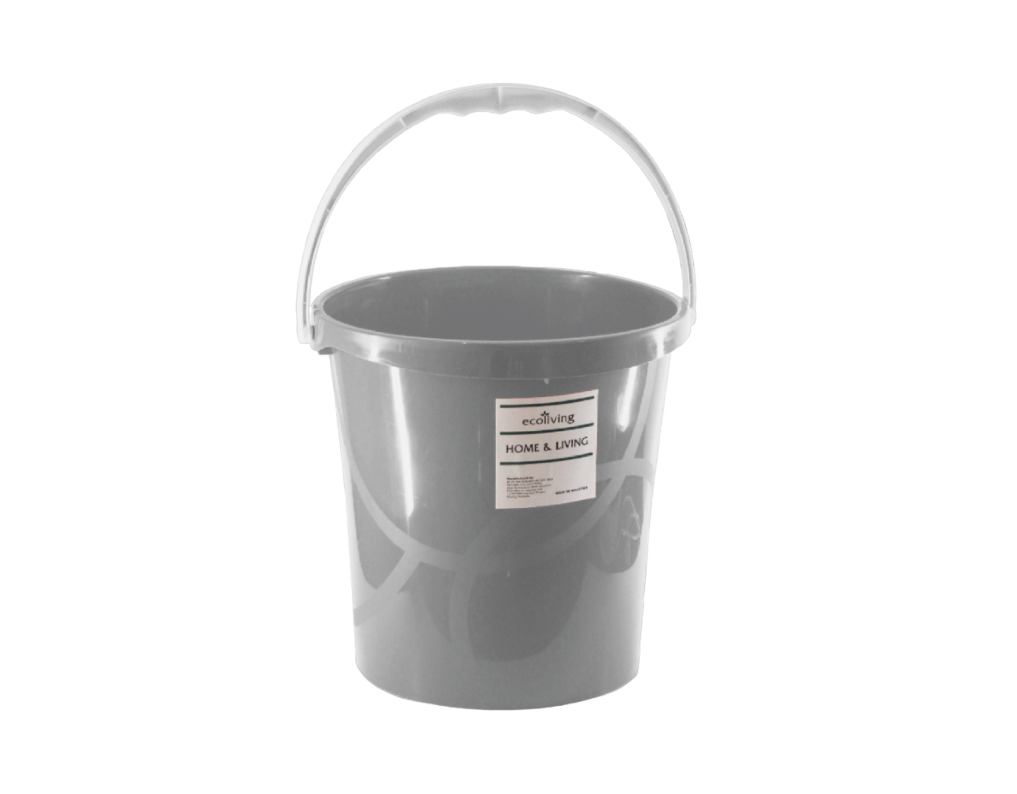 Eco Living Round Stackable Water Pail With Handle Grey (ECO-175 ...