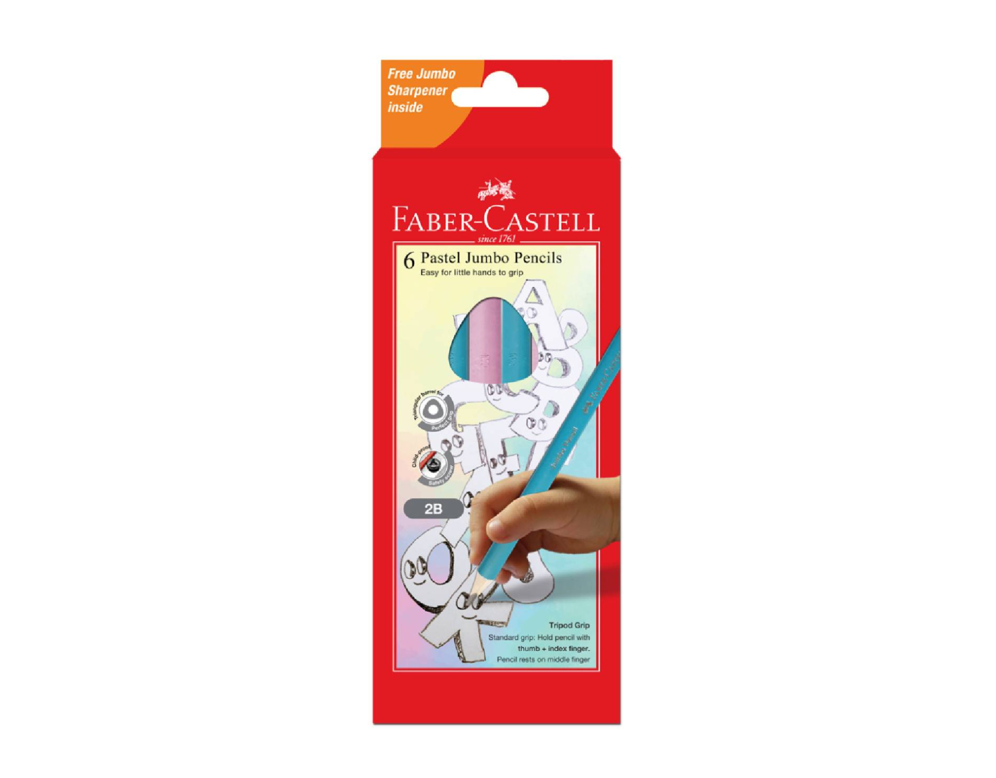 Faber-Castell Pastel Jumbo Pencil 2B Box Of 6 | myaeon2go