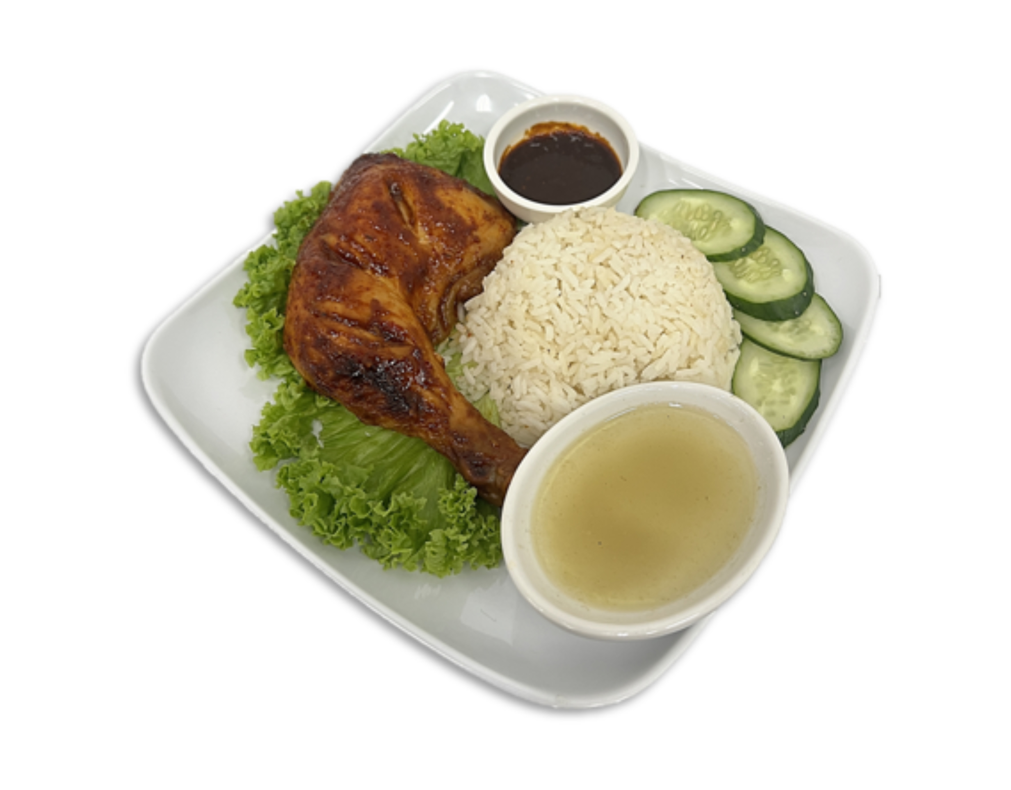 Roasted Flaming BBQ Chicken Rice | myaeon2go
