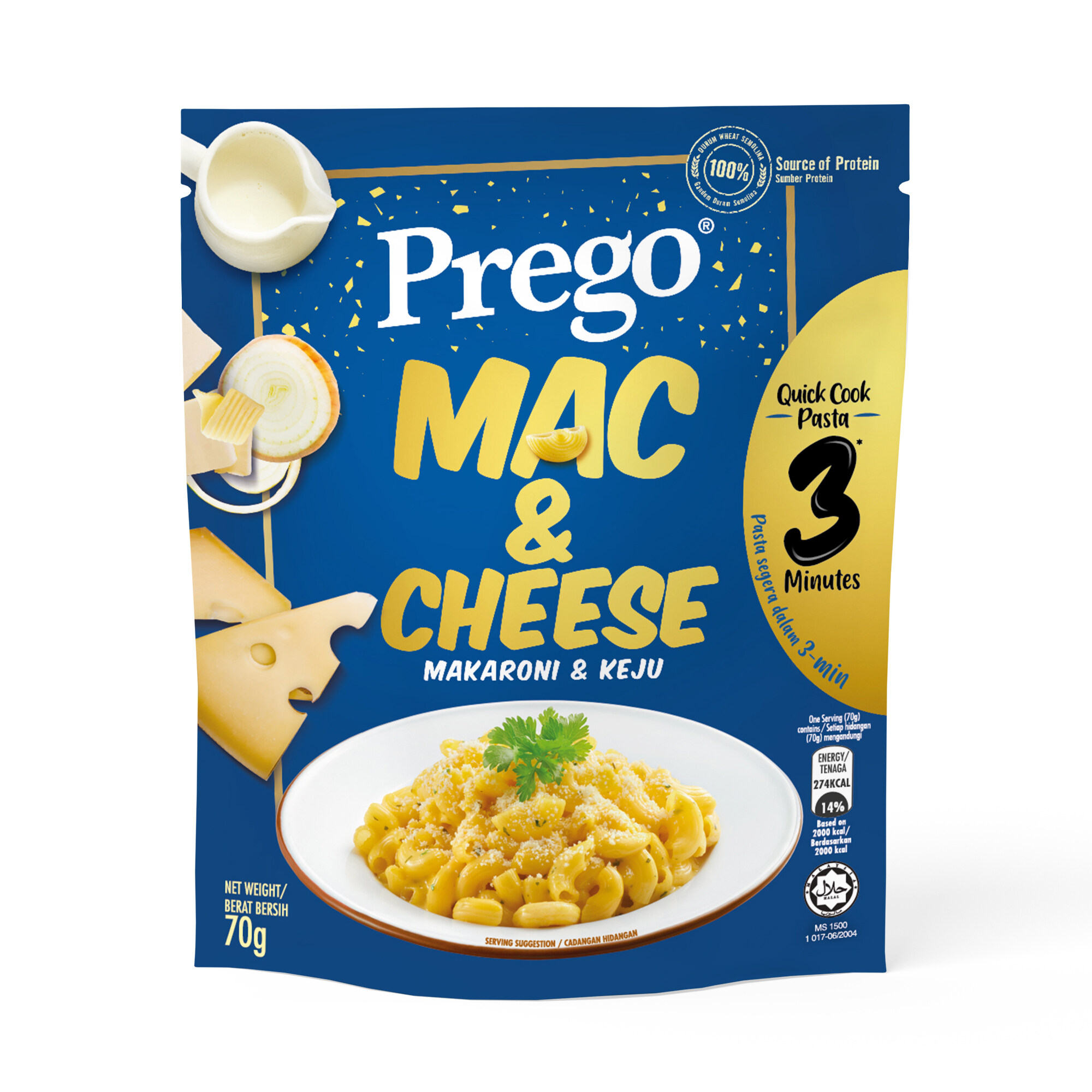 Prego Mac & Cheese, 70g - Quick 3-Minute Pasta