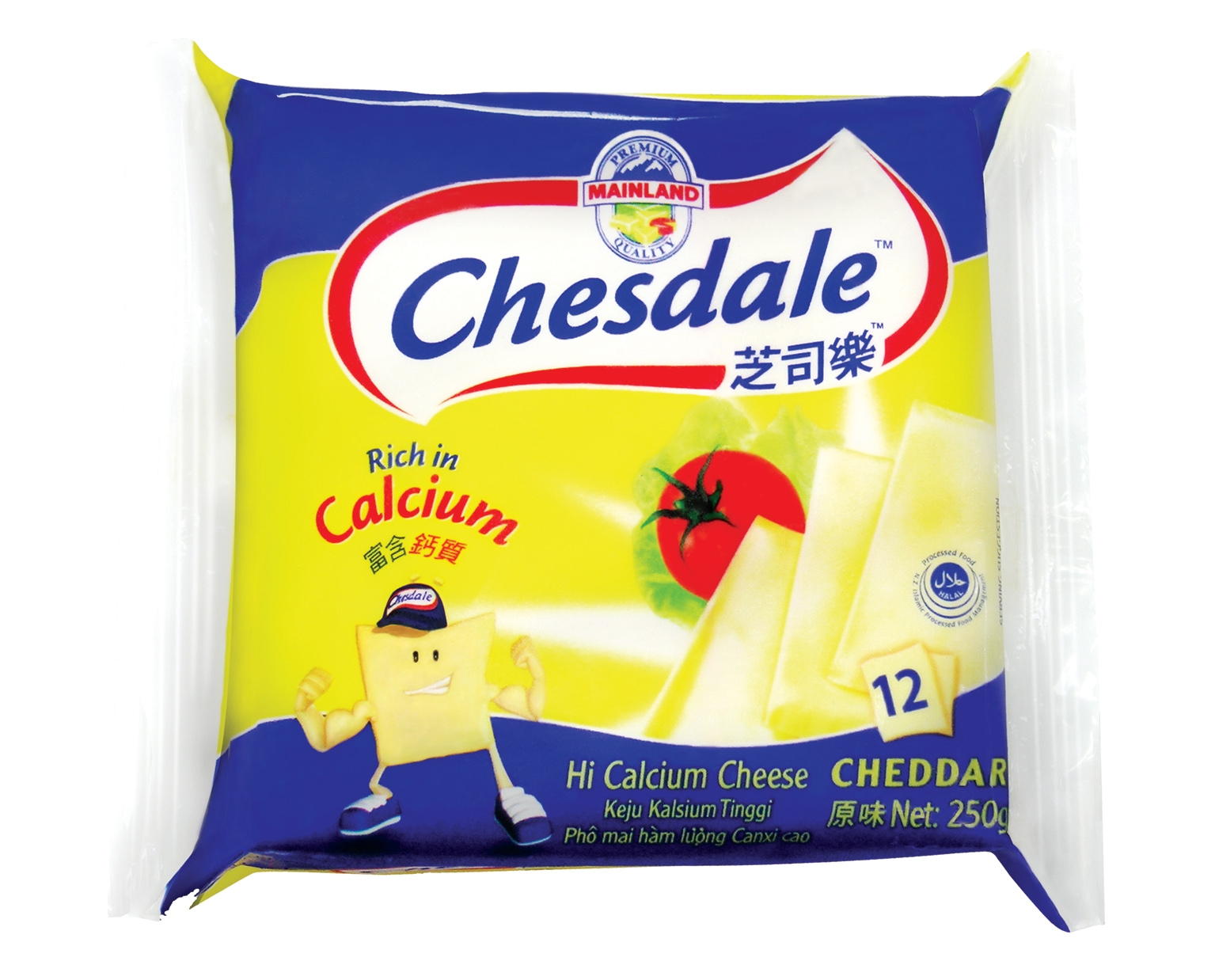 Chesdale Cheese Plain 12's, 250 g - Rich in Calcium