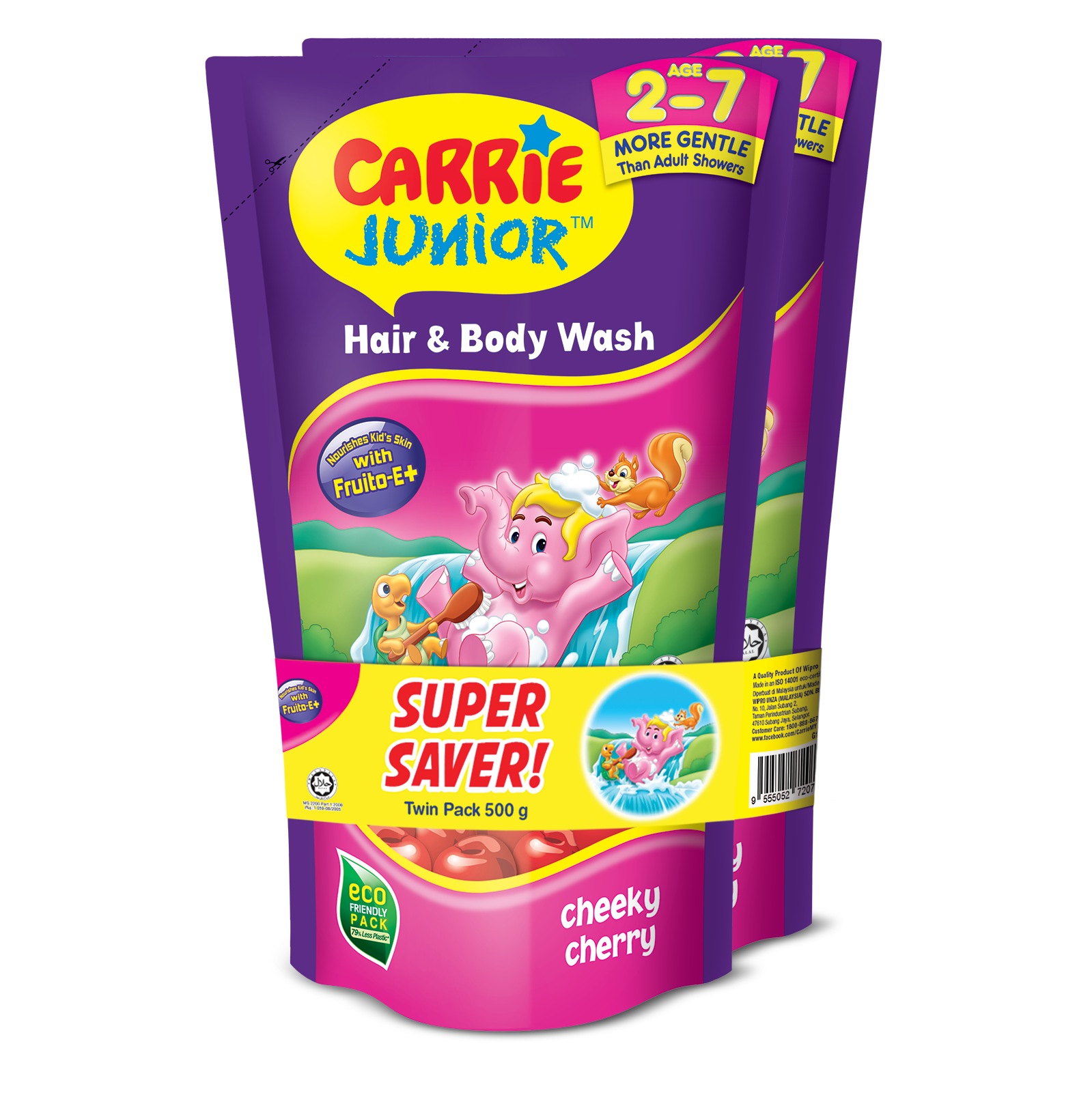 Carrie Junior Baby Hair & Body Wash Cheeky Cherry Pouch | myaeon2go