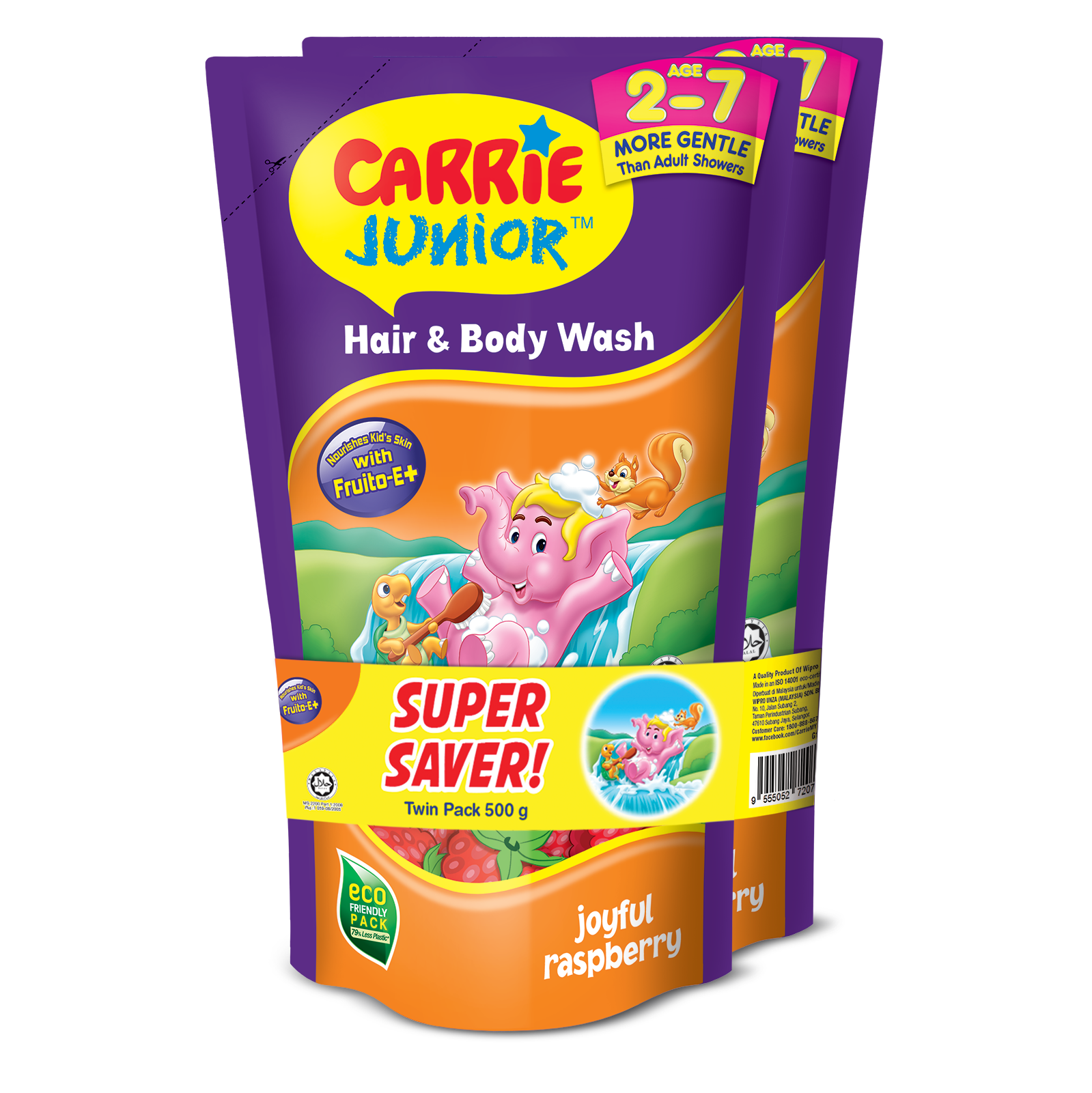 Carrie Junior Hair & Body Wash Joyful Raspberry Pouch | myaeon2go