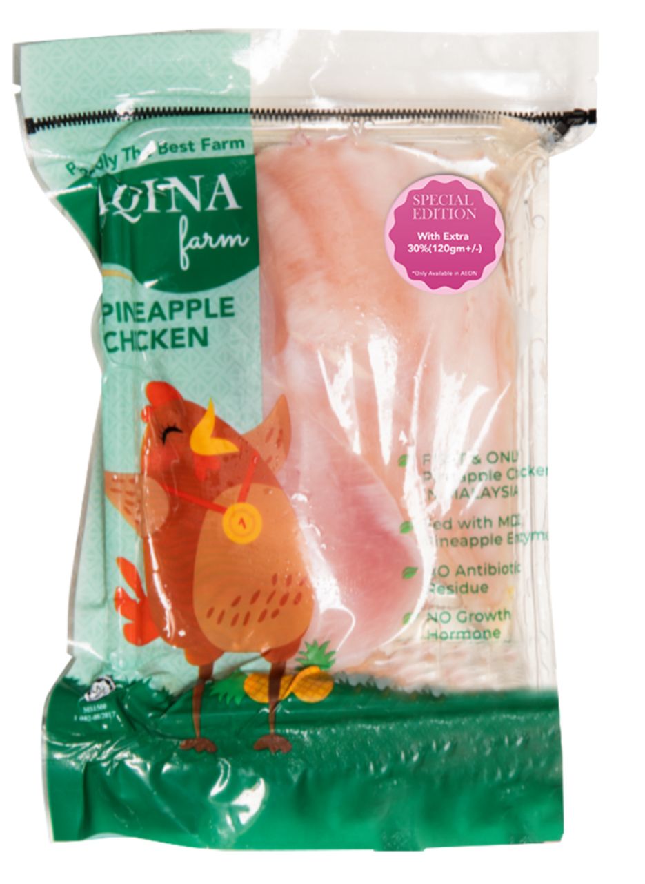 Aqina Frozen Pineapple Chicken Skinless Boneless Breast 2 pcs | myaeon2go