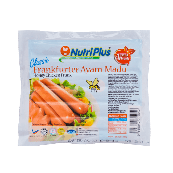 Nutriplus Honey Chicken Frankfurter, 300g – Sweet Flavor