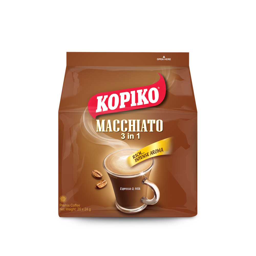 Kopiko Macchiato 3 in 1 Coffee, 20 x 24g - Rich & Creamy