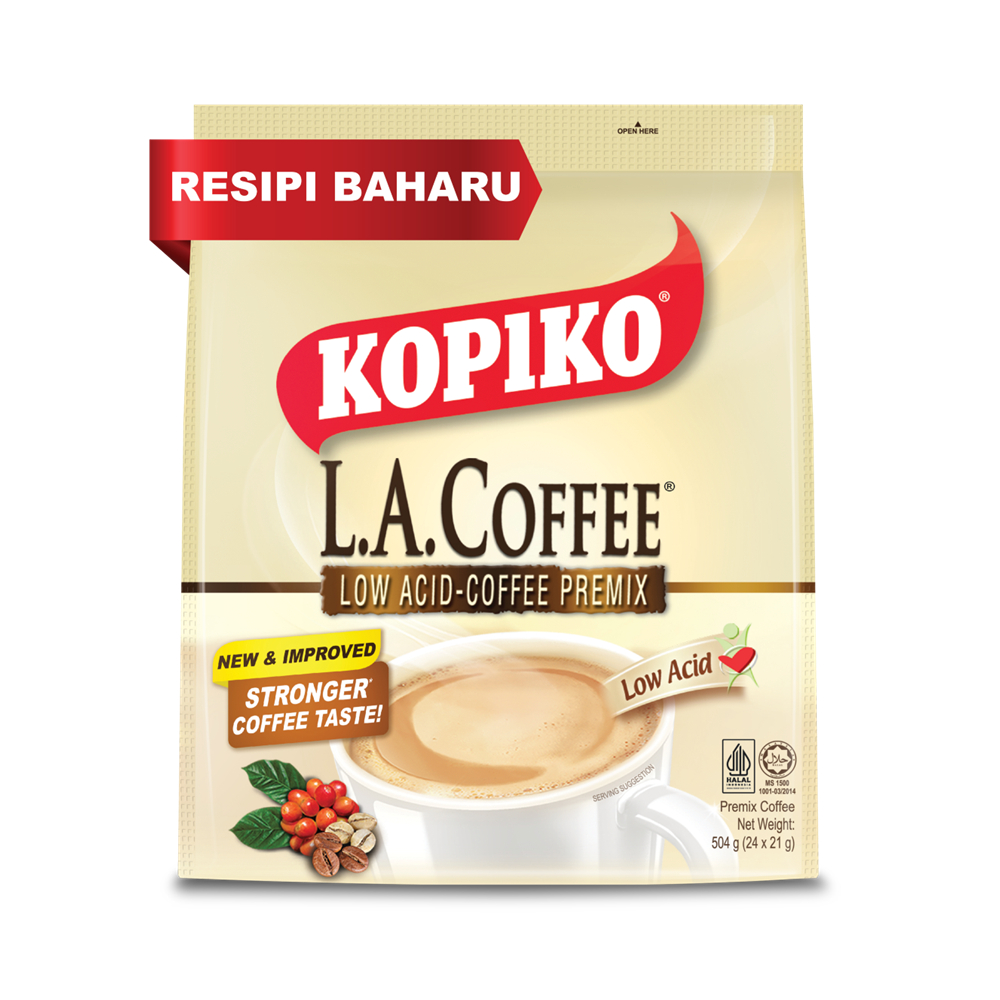 Kopiko Low Acid Coffee, 24x21g - Aromatic & Smooth