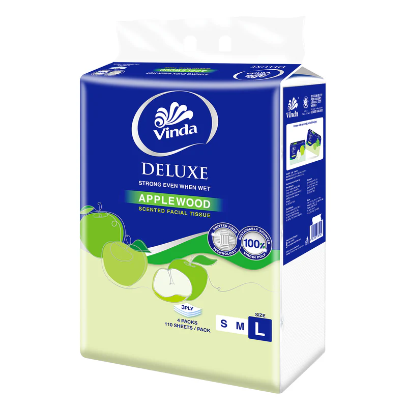 Vinda Deluxe Facial Tissue 4x110 Sheets - Softness
