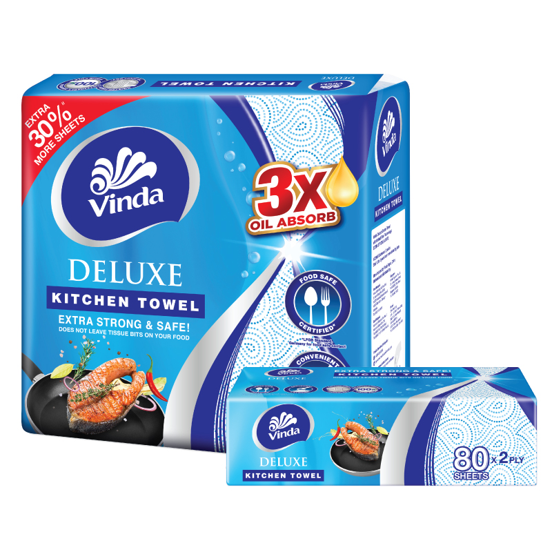 Vinda Deluxe Kitchen Towel - Extra Strong, Soft, and Absorbe
