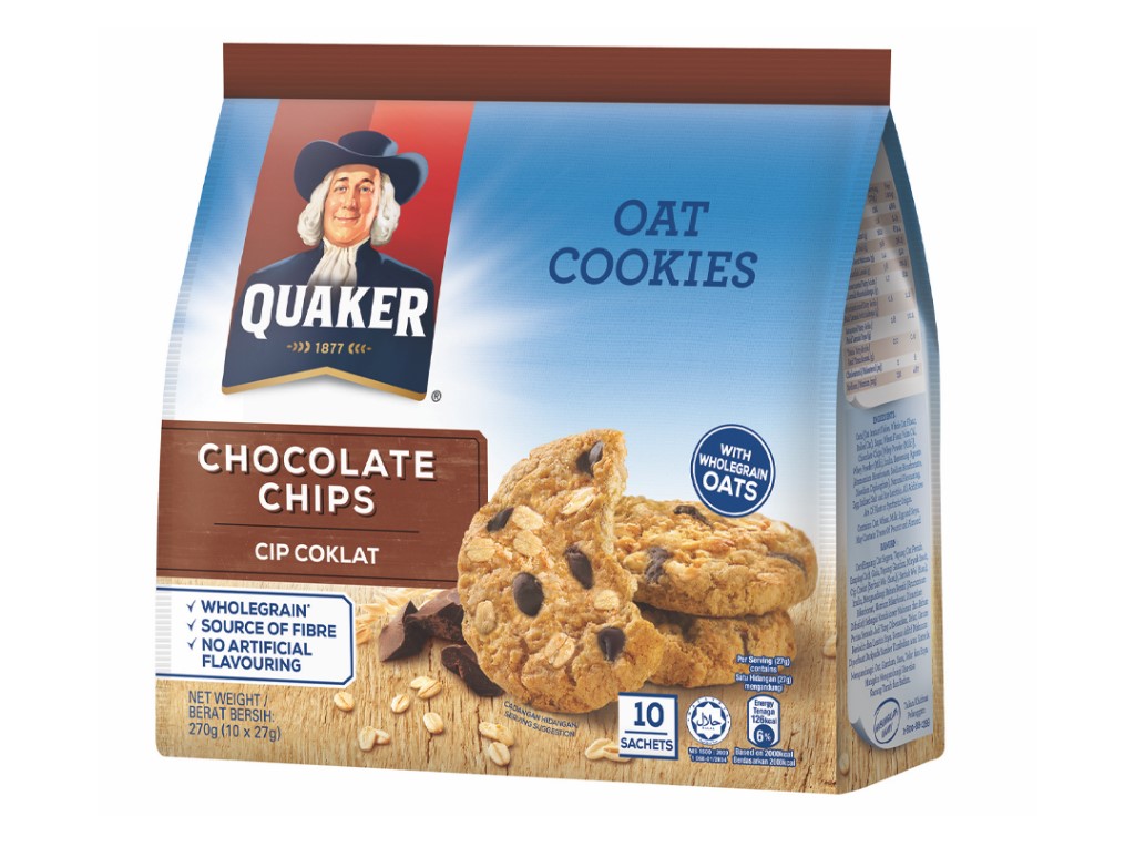 Quaker Oats Cookies 270g – Wholegrain Choc Chips