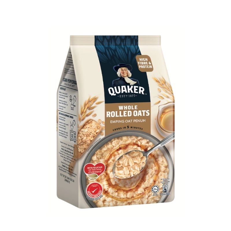 Quaker Whole Rolled Oats, 800g - High Fiber