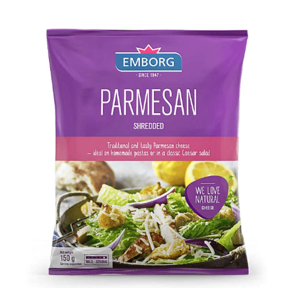 Emborg Parmesan Shredded, 150g - Rich Flavor